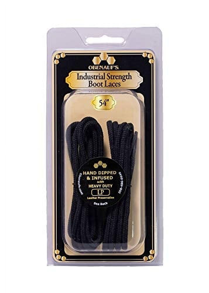 Obenauf's Industrial Strength Waxed Boot Laces/Shoestrings, Black, 1 ...