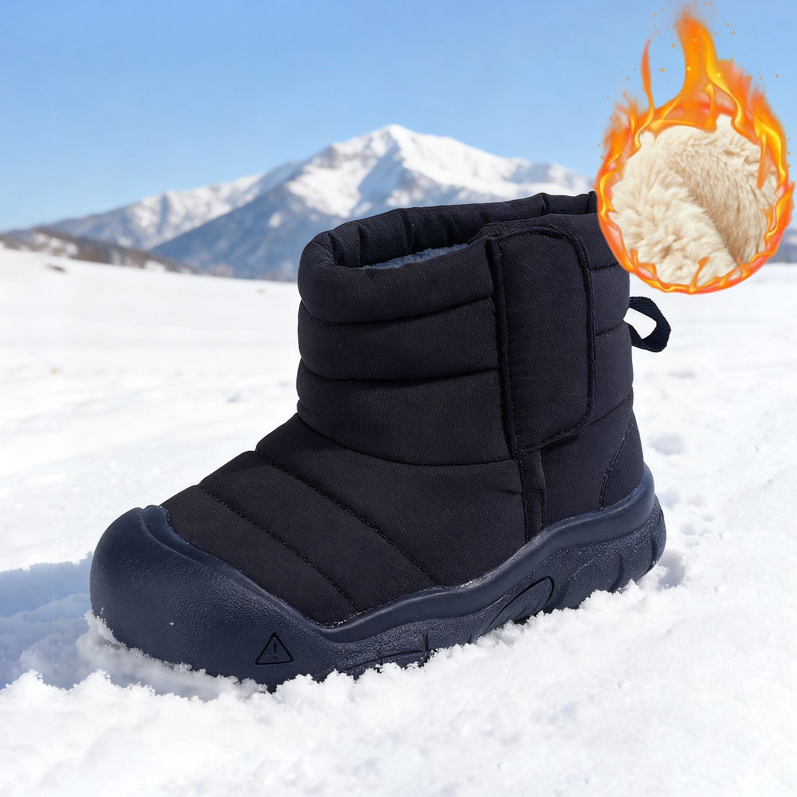 Obersheen Boys Girls Winter Boots Toddler Kids Snow Ankle Fuzzy Boots ...
