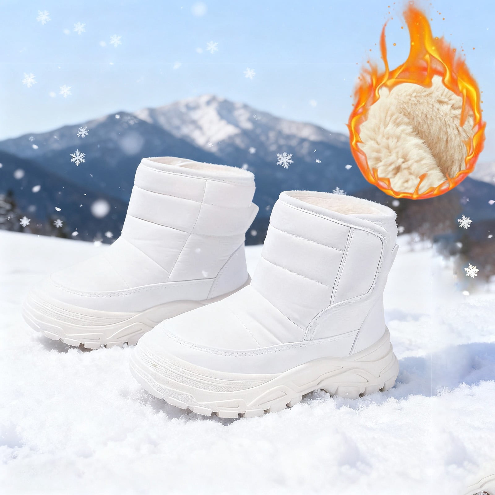 Obersheen Boys Girls Winter Boots Toddler Kids Snow Ankle Fuzzy Boots ...