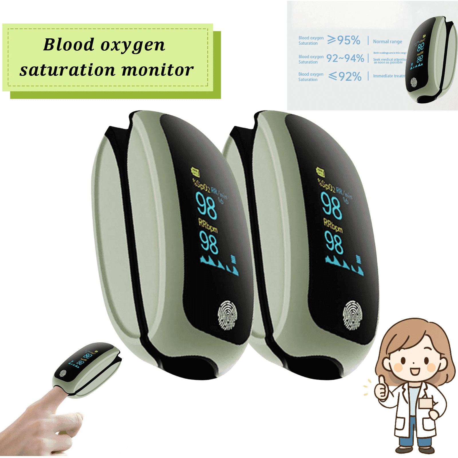 Obersheen Pulse_Oximeter_Fingertip Oxygen_Meter Finger_Pulse_Oximeter ...