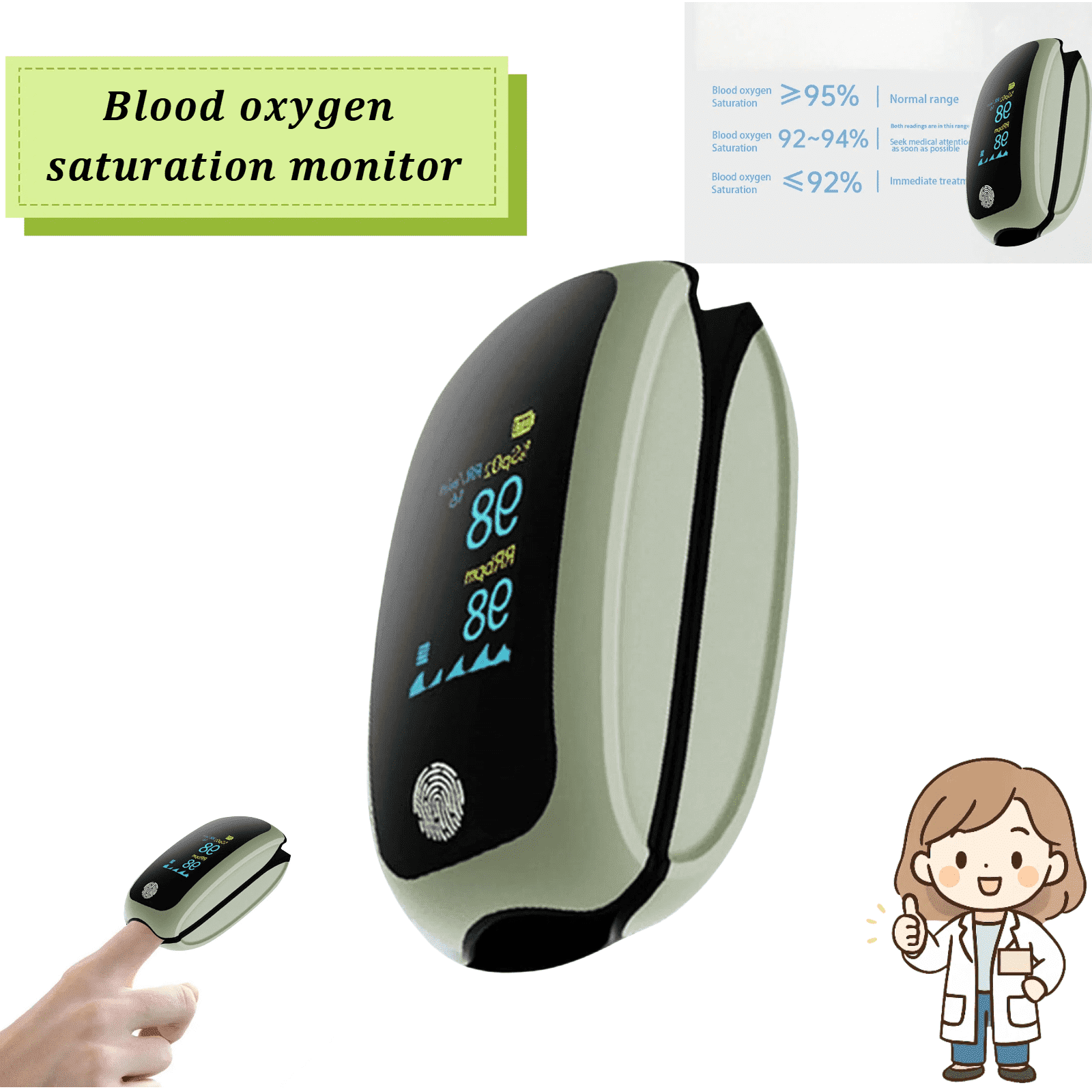 Obersheen Pulse_Oximeter_Fingertip Oxygen_Meter Finger_Pulse_Oximeter ...