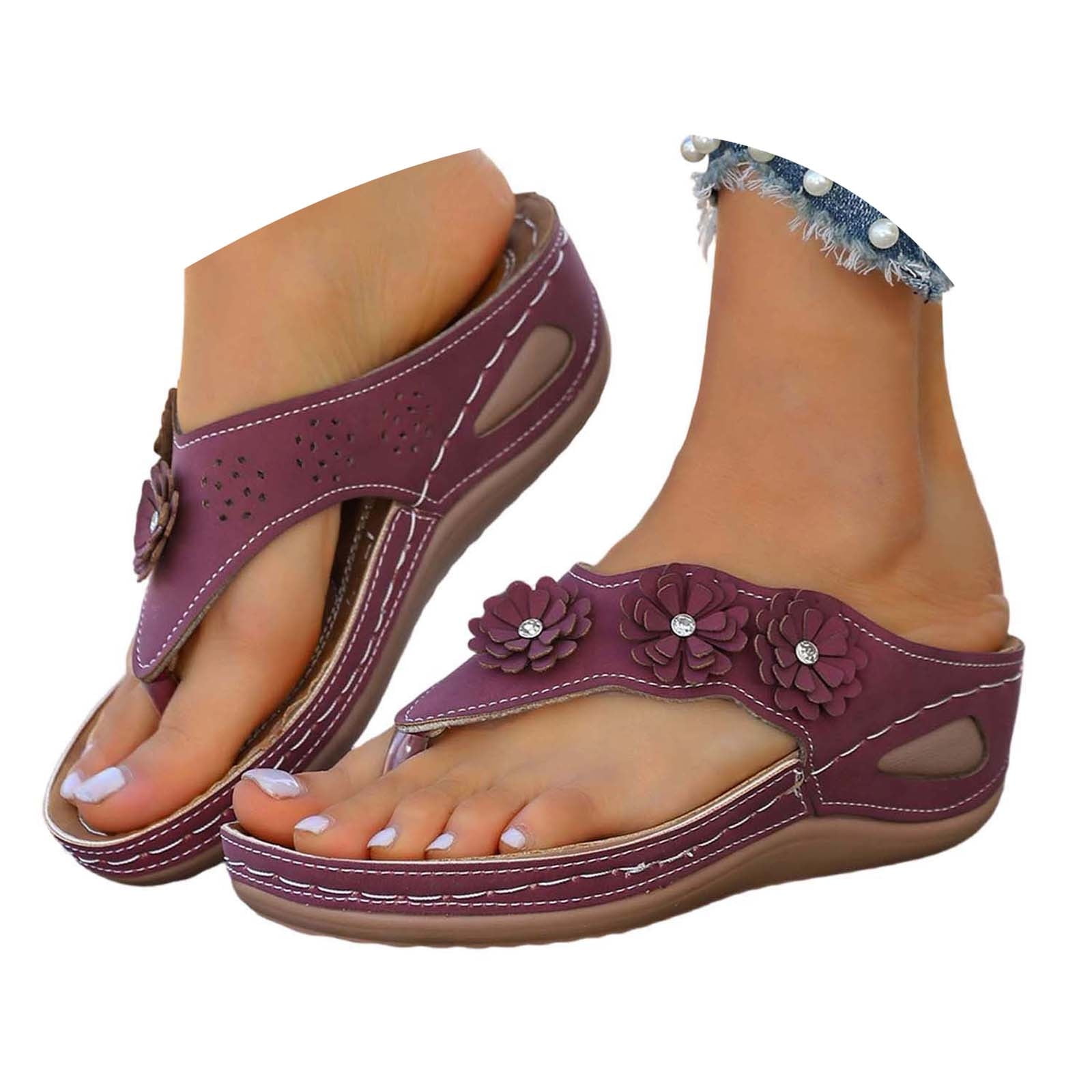 Obersheen Sandals for Women Wedge Shoes: Summer All-Day Comfort Walking ...