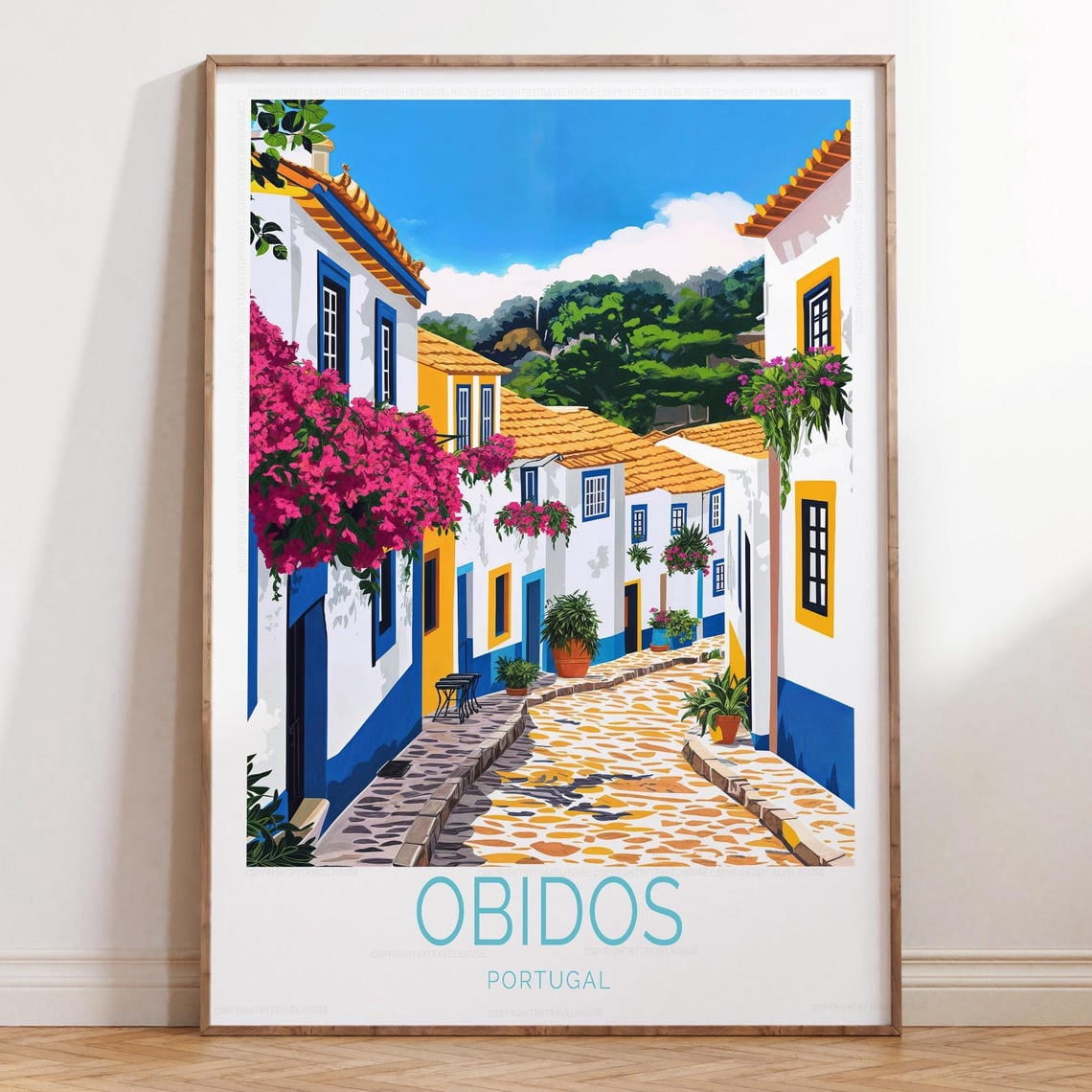 Obidos Portugal Travel Print, Portugal Travel Poster, Obidos Wall Art ...