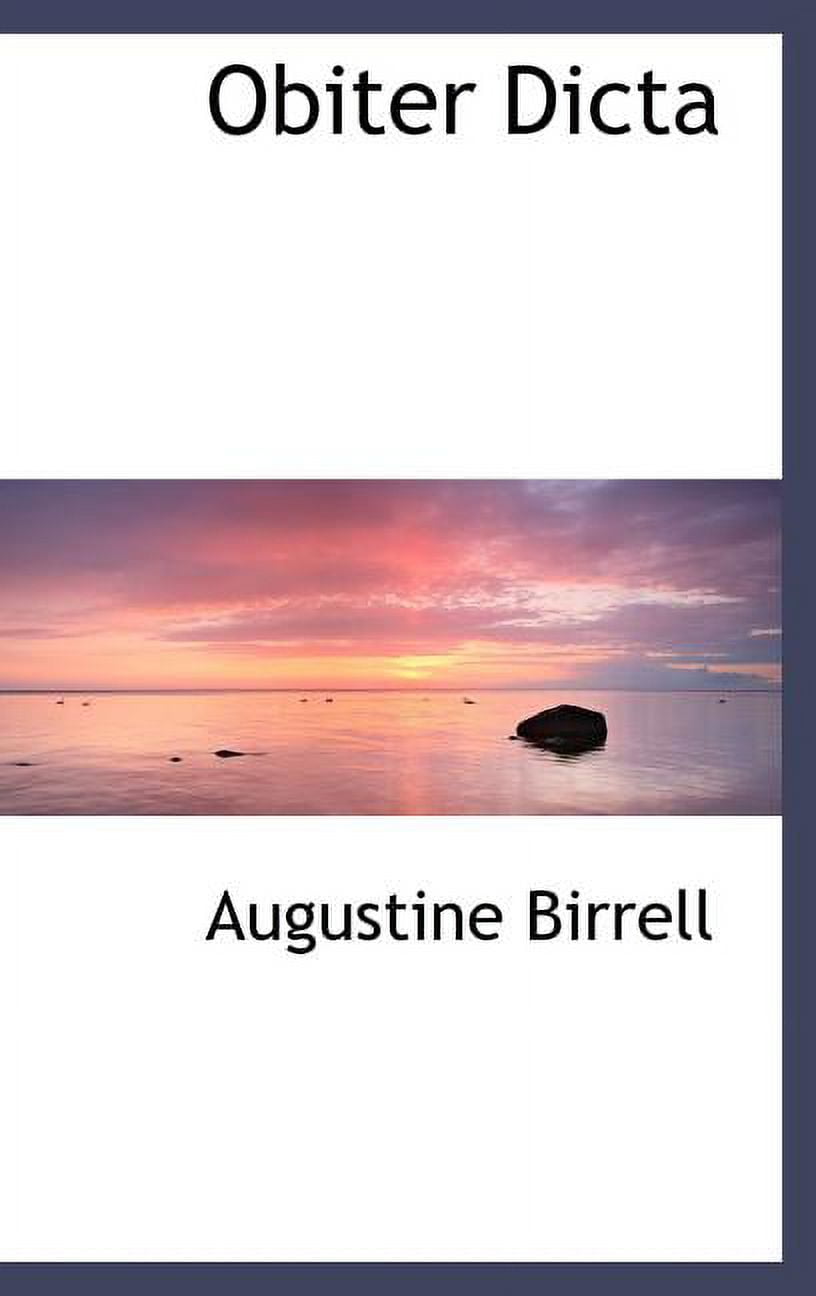 Obiter Dicta (Hardcover) - Walmart.com