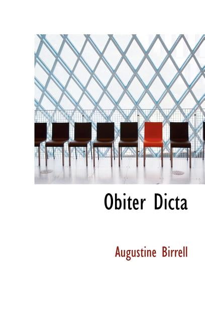 Obiter Dicta (Hardcover) - Walmart.com