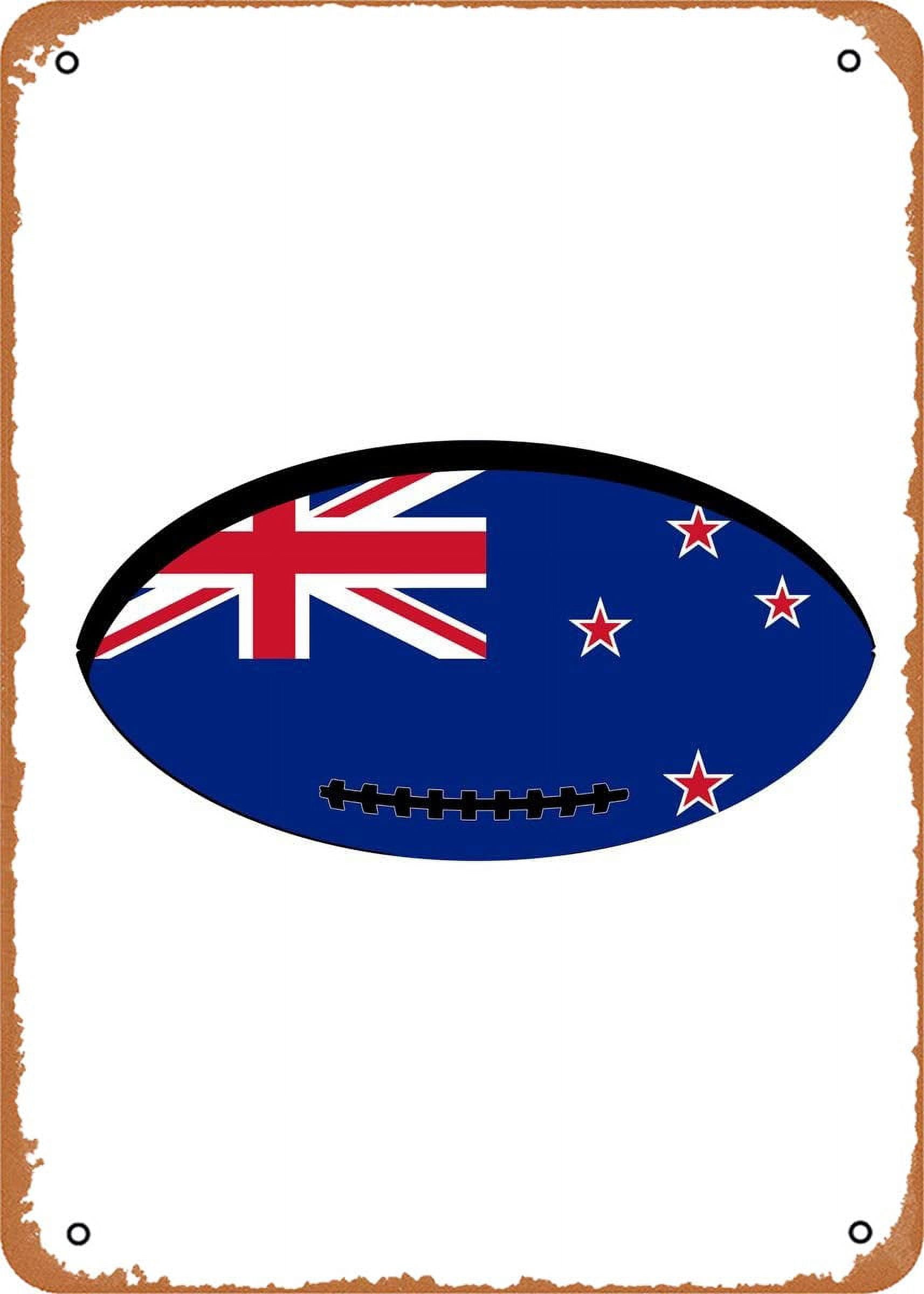 Object/vehicle New Zealand Rugby Ball Poster Retro Vintage Aluminium ...