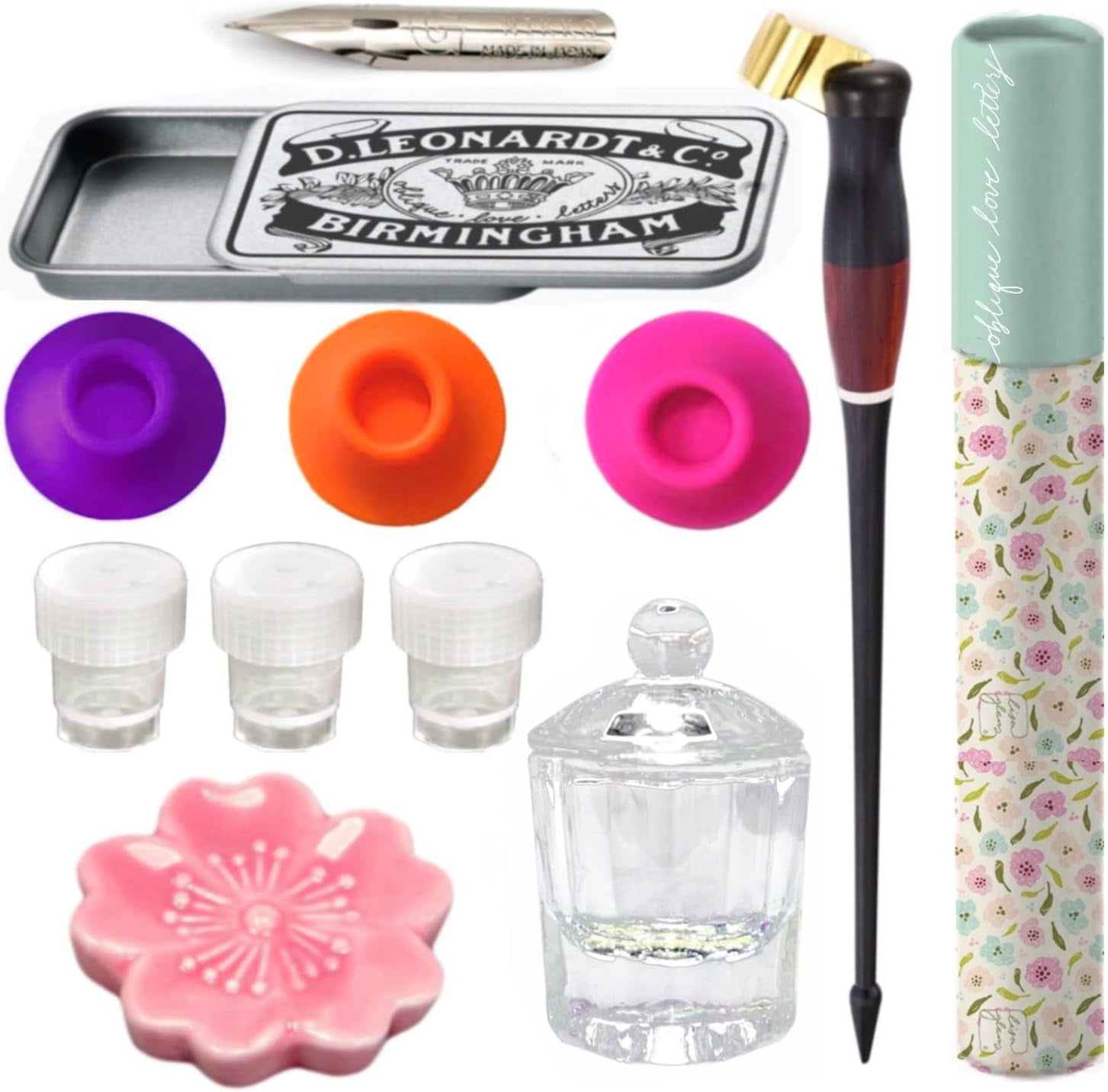 Oblique Calligraphy Set – Hand-Adjusted Brass , Ergonomic Dip Pen ...