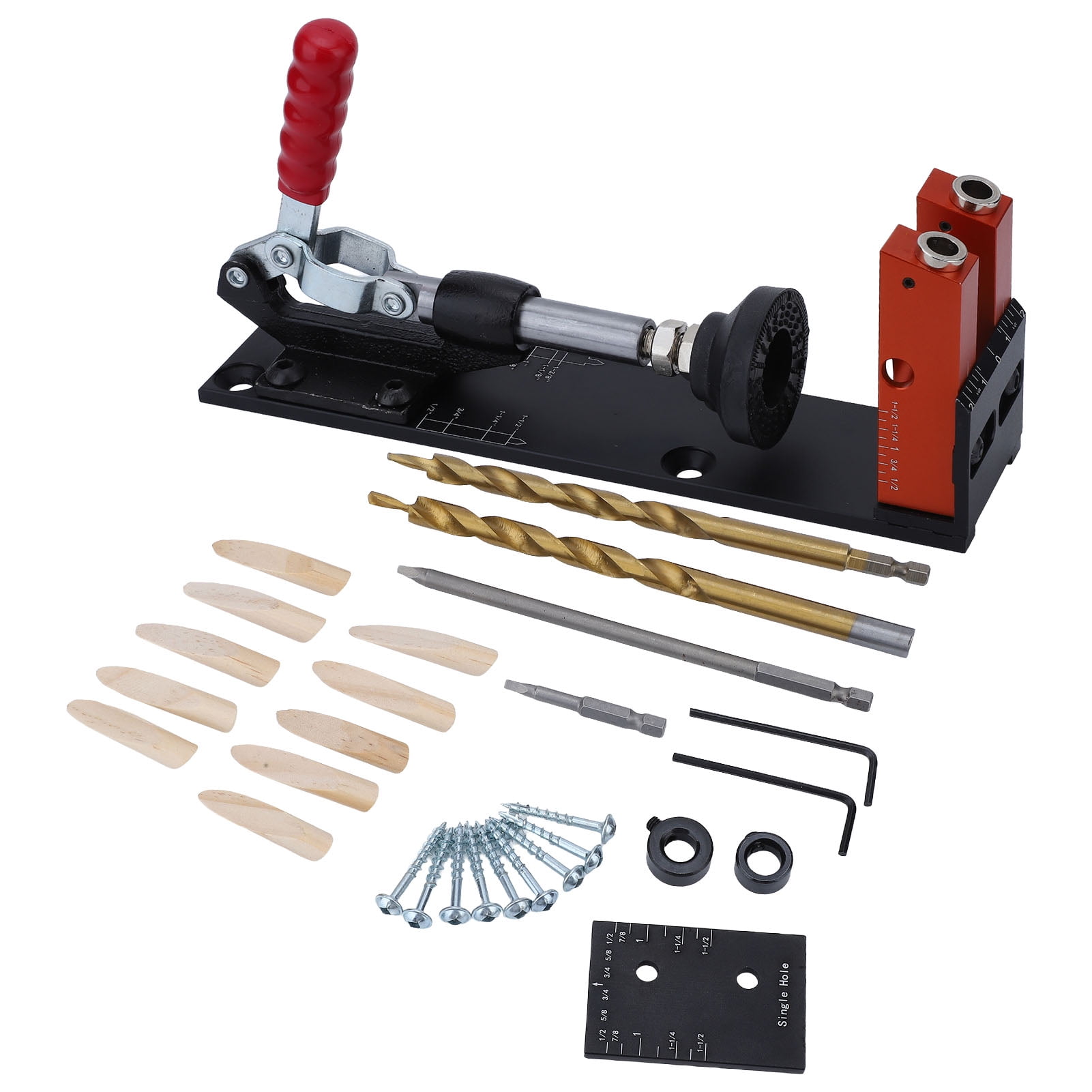 Oblique Hole Locator Double Drill Guide Pocket Hole Jig Kit Woodworking ...