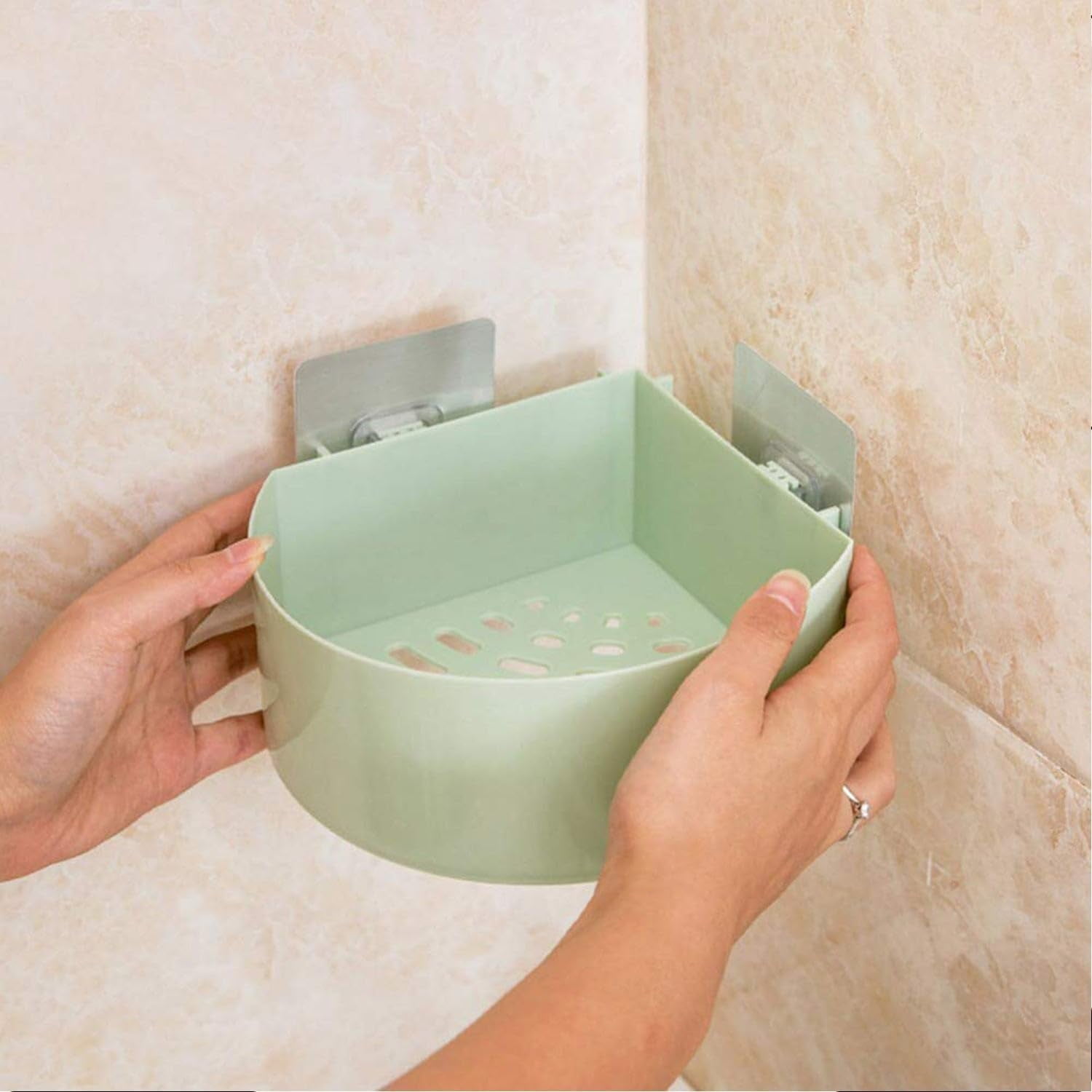 Oblivion SpaceSaving Plastic Corner Shelf SelfAdhesive Triangle Shower ...