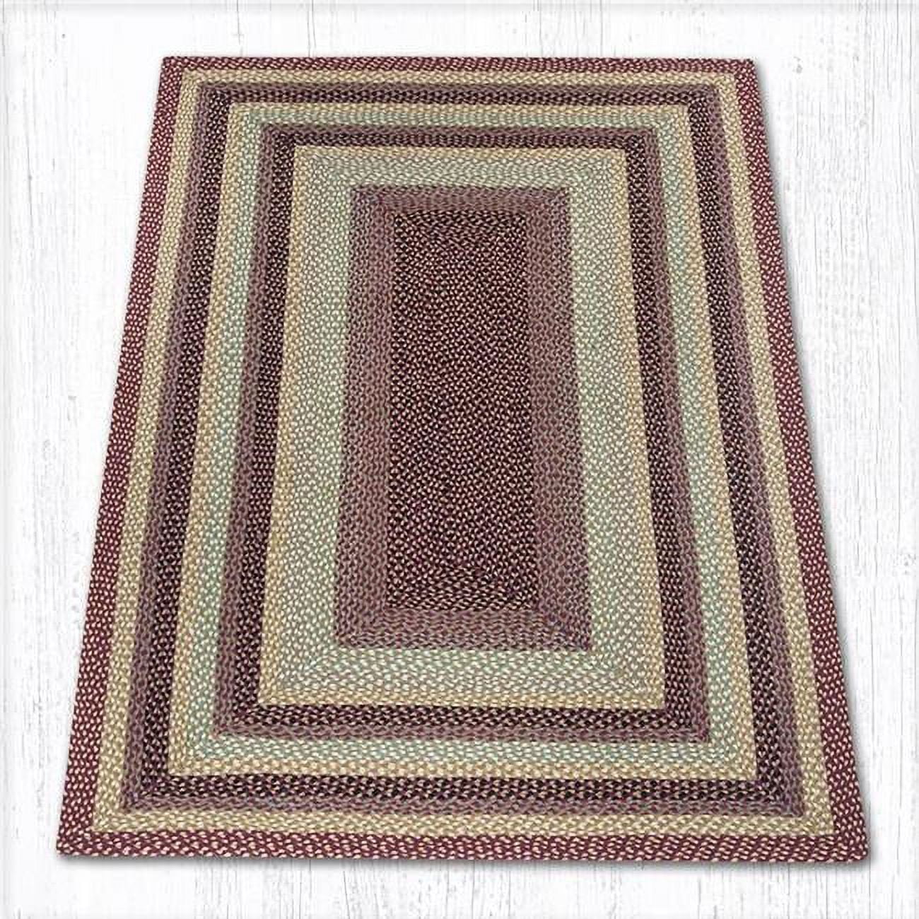 Oblong Braided Rug - Burgundy Gray & Cream - 5 x 8 ft. - Walmart.com