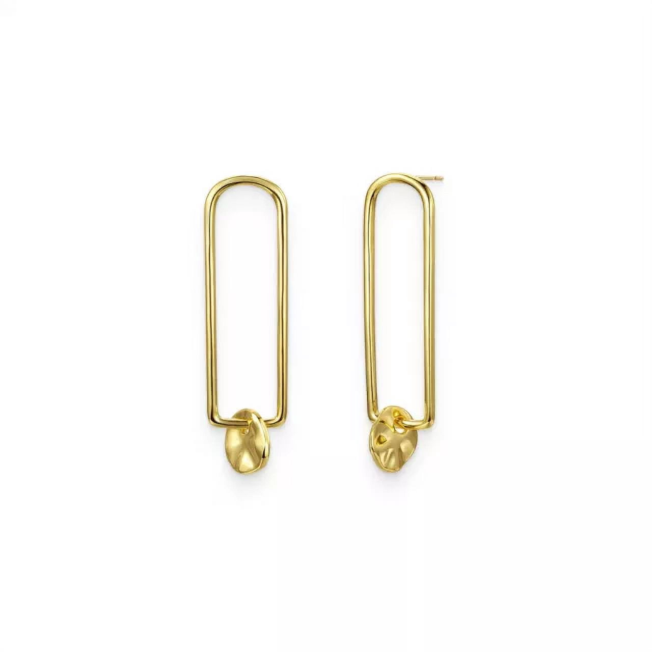 Oblong Gold Earrings - Walmart.com