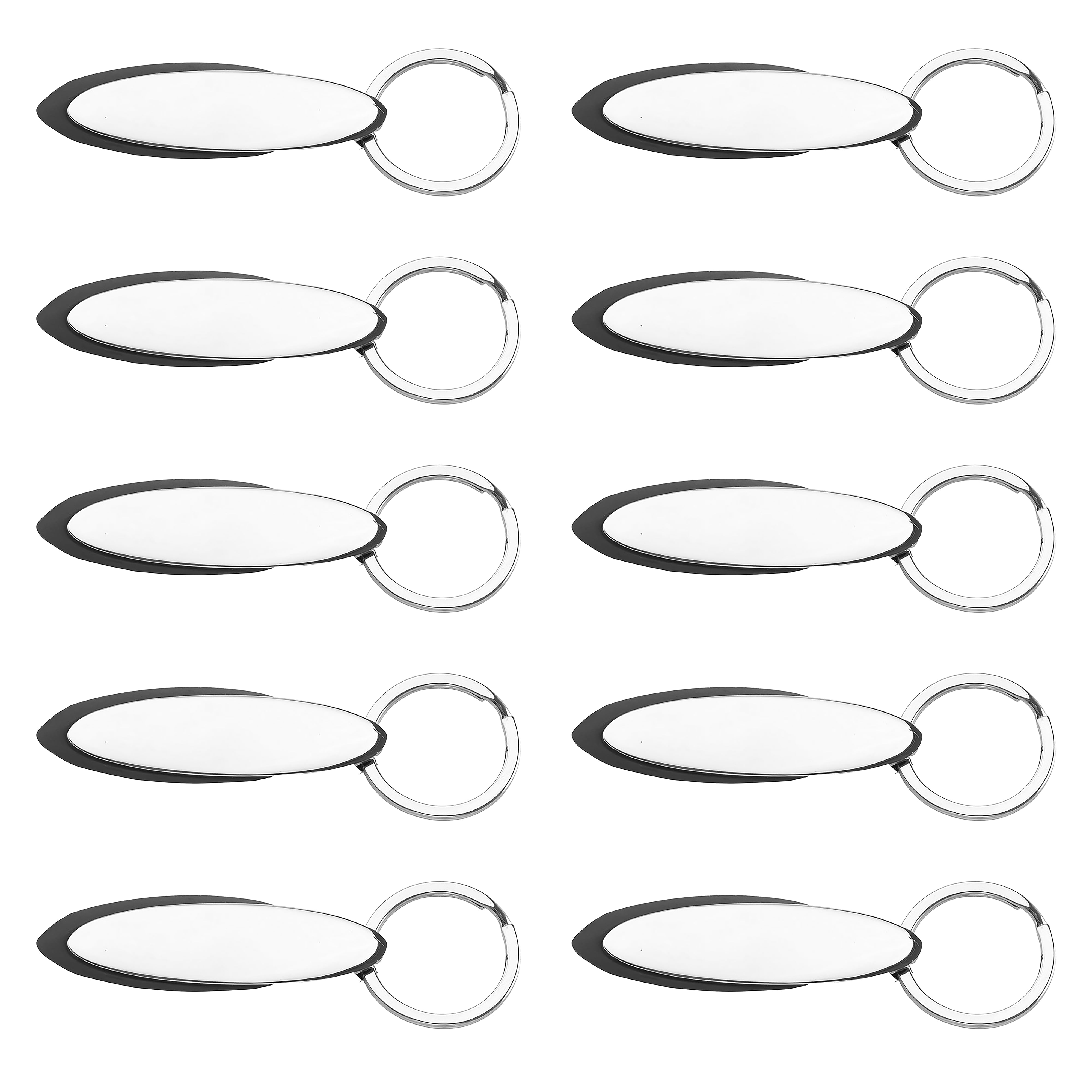 Oblong Keychains (• 10 keychains, - Blank - Black) - Walmart.com