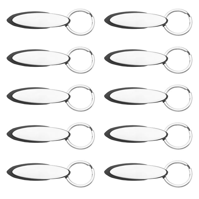 Oblong Keychains (• 10 keychains, - Blank - Black) - Walmart.com