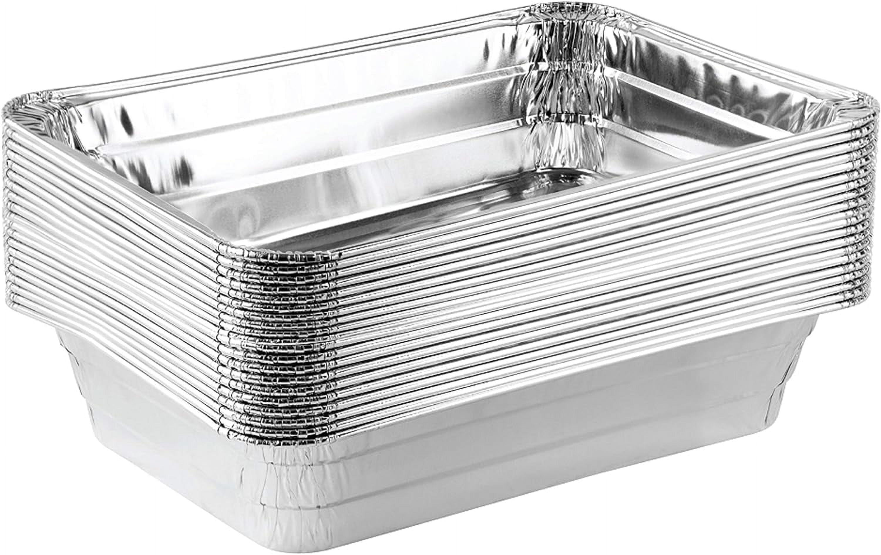 PLASTICPRO Aluminum Foil Baking Pans 7" x 10'"x 3" Oblong Tin Foil Cake ...