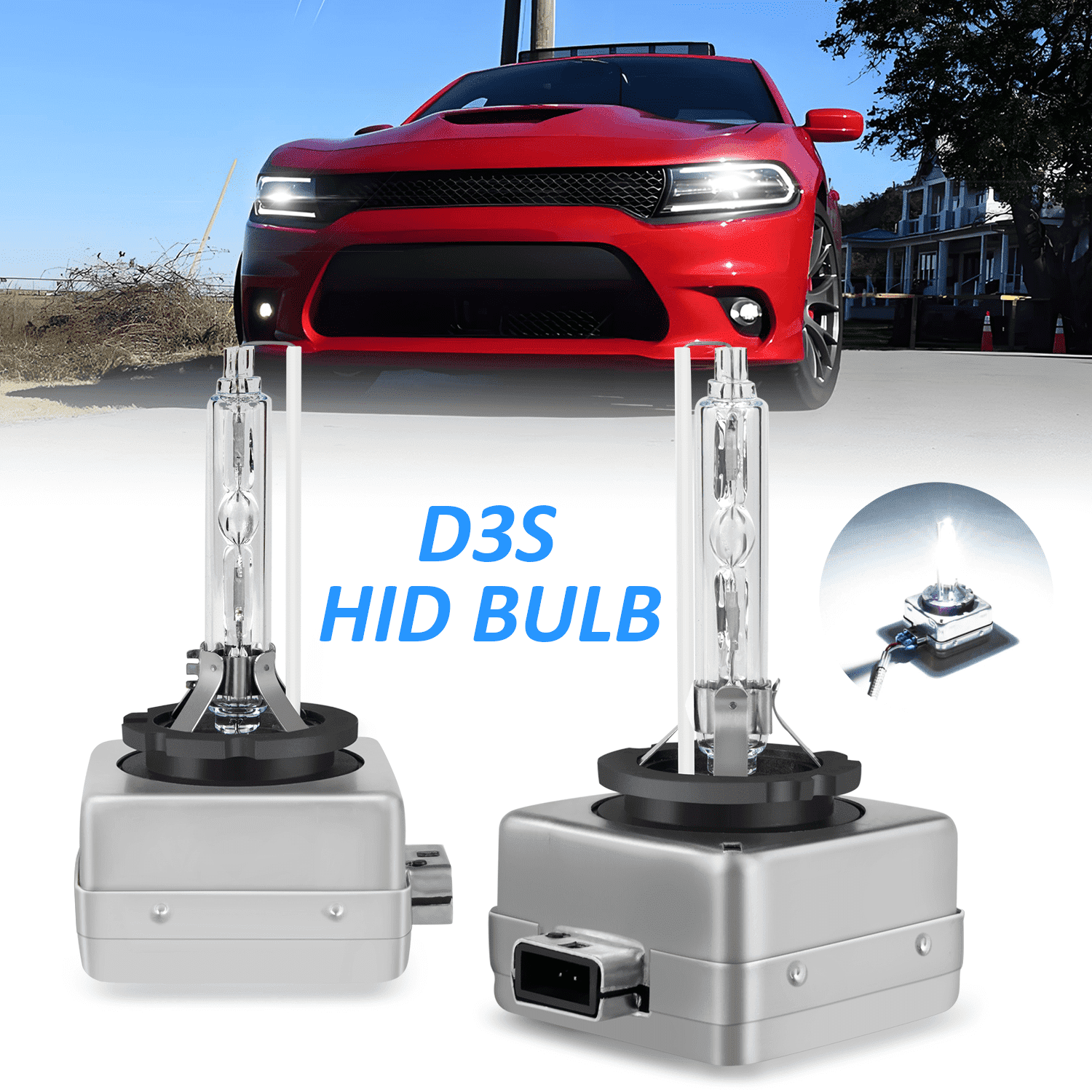 Obndvu for Dodge Charger 2015-2020 HID Headlight Xenon Bulbs D3S High ...