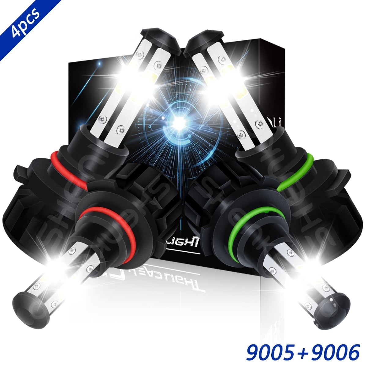 Obndvu for Toyota RAV4 1998-2000 2006-2012 LED Headlight 9005 High+9006 ...