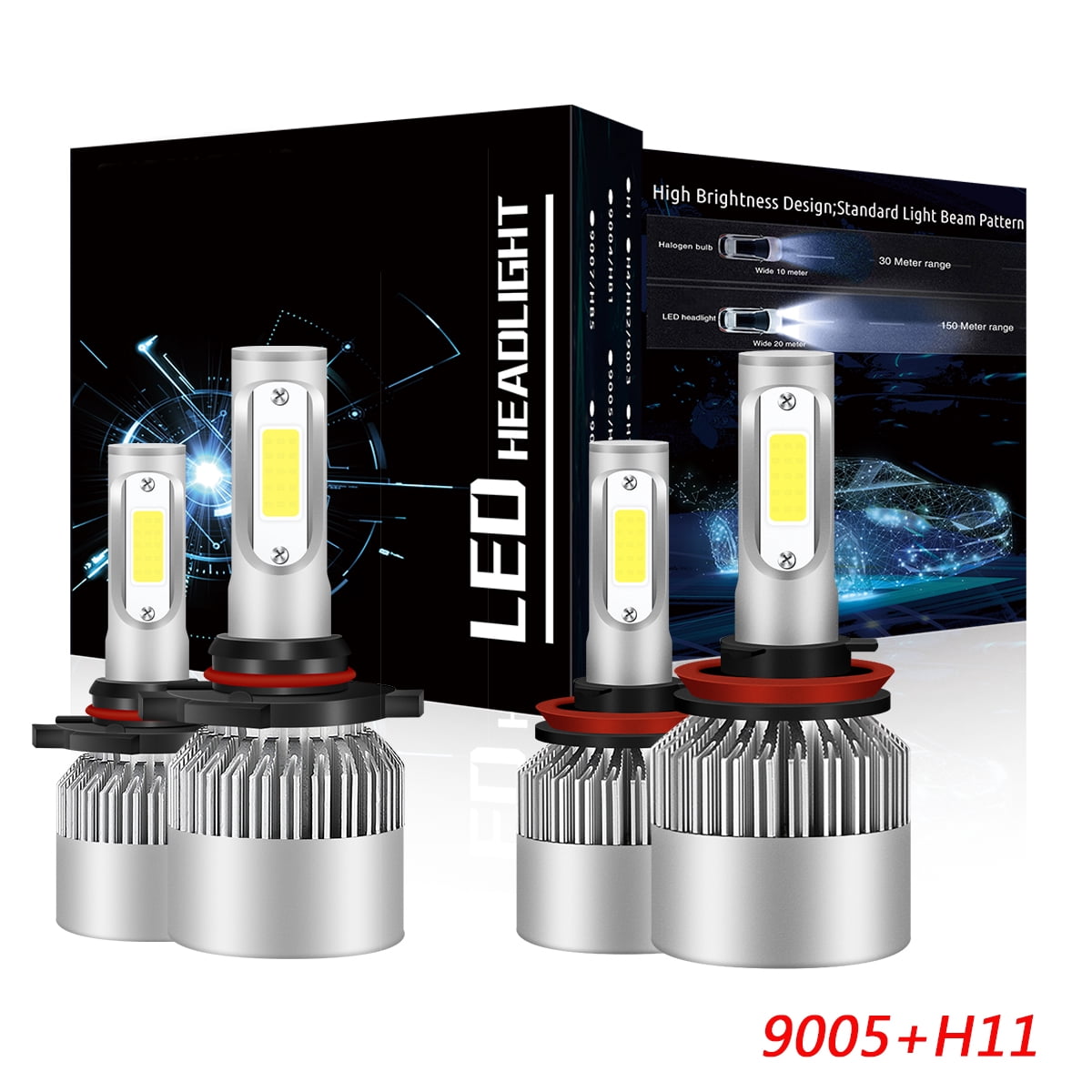 Obndvu for Toyota Sienna 2011-2020 LED Headlight 9005 High+H11 Low ...