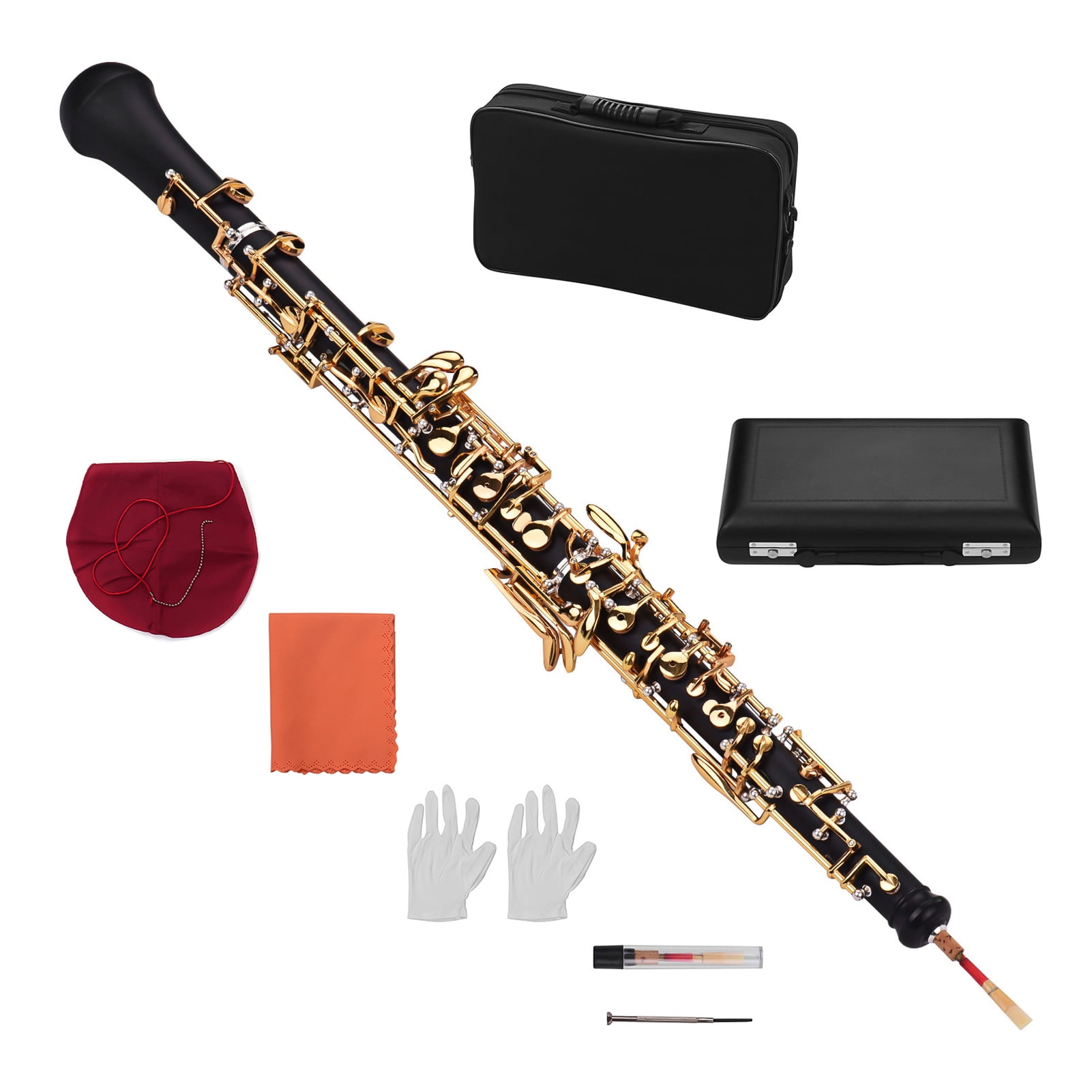 Oboe Instrument,Plated Woodwind With Leather Carry Cloth Reed Leather ...