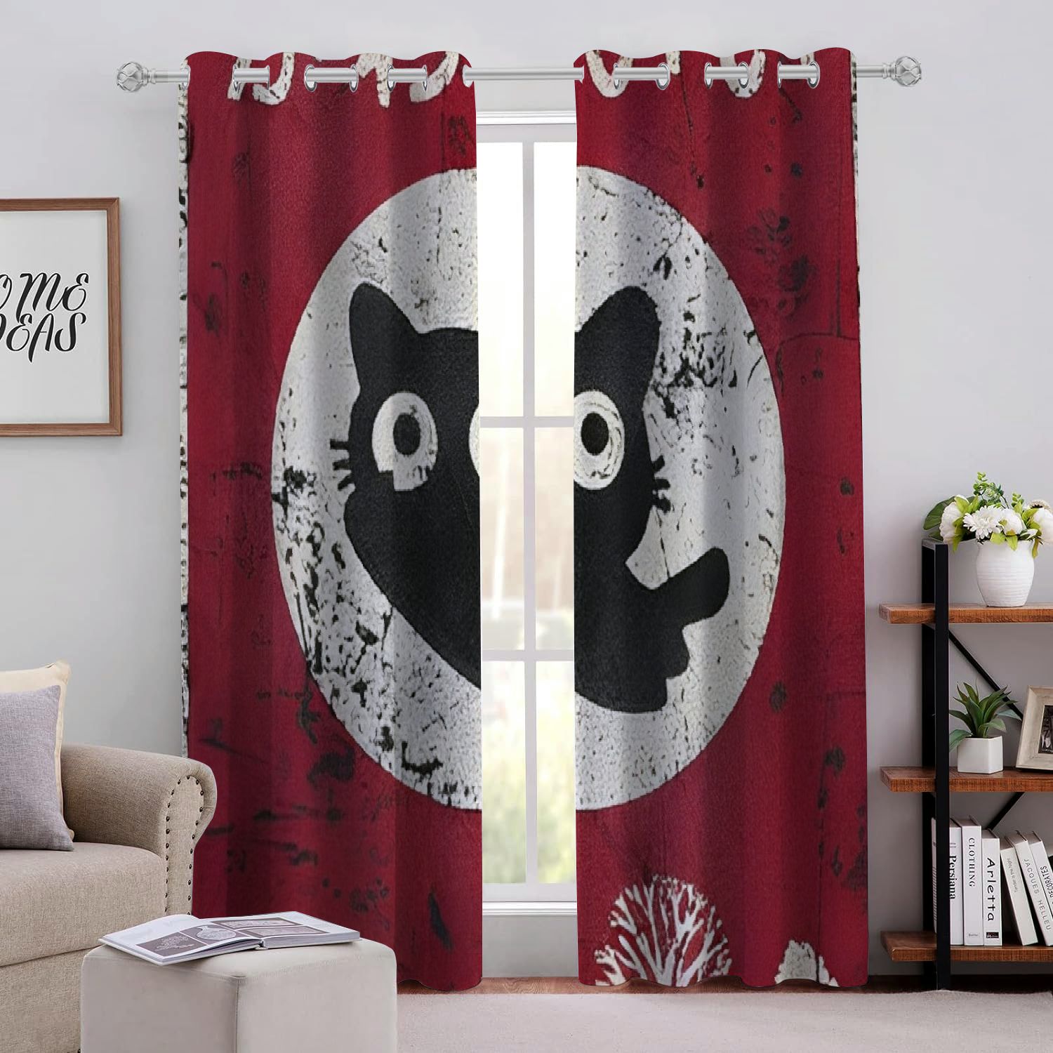 Obrewy Perforated Curtains 2-Pack with Silver Grommets for Light and ...