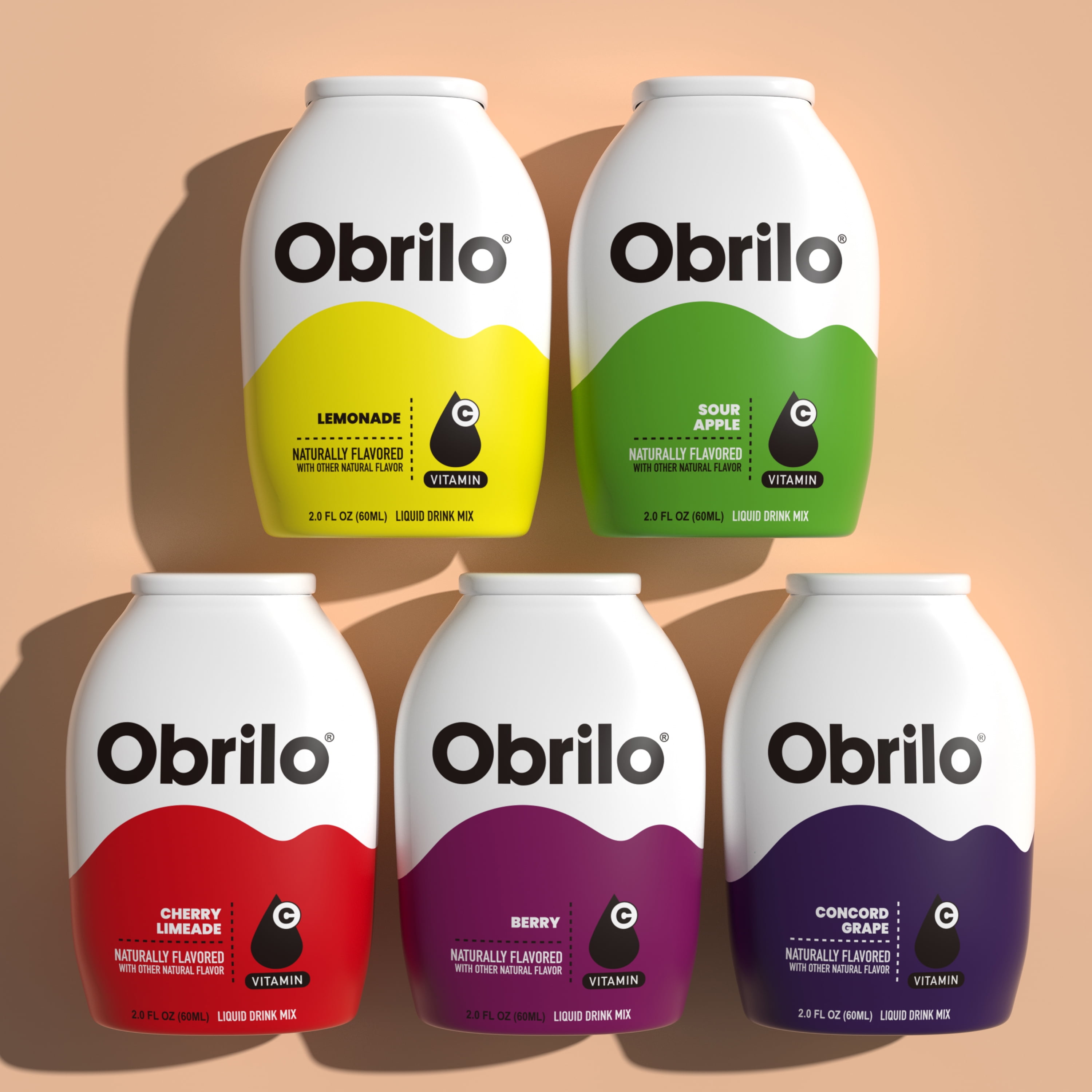 Obrilo Liquid Water Enhancer, Variety Pack, 2.0 fl oz x 5 Bottles ...