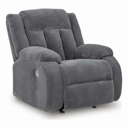 Signature Design Ashley Home Furniture: The Man-Den Gray Leather Power ...