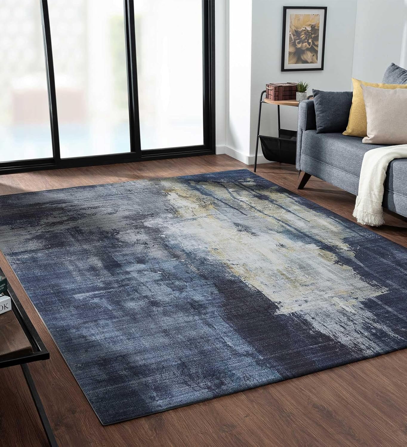 Obsessions Abstract Carpet Blue 4 x 6 - Walmart.com