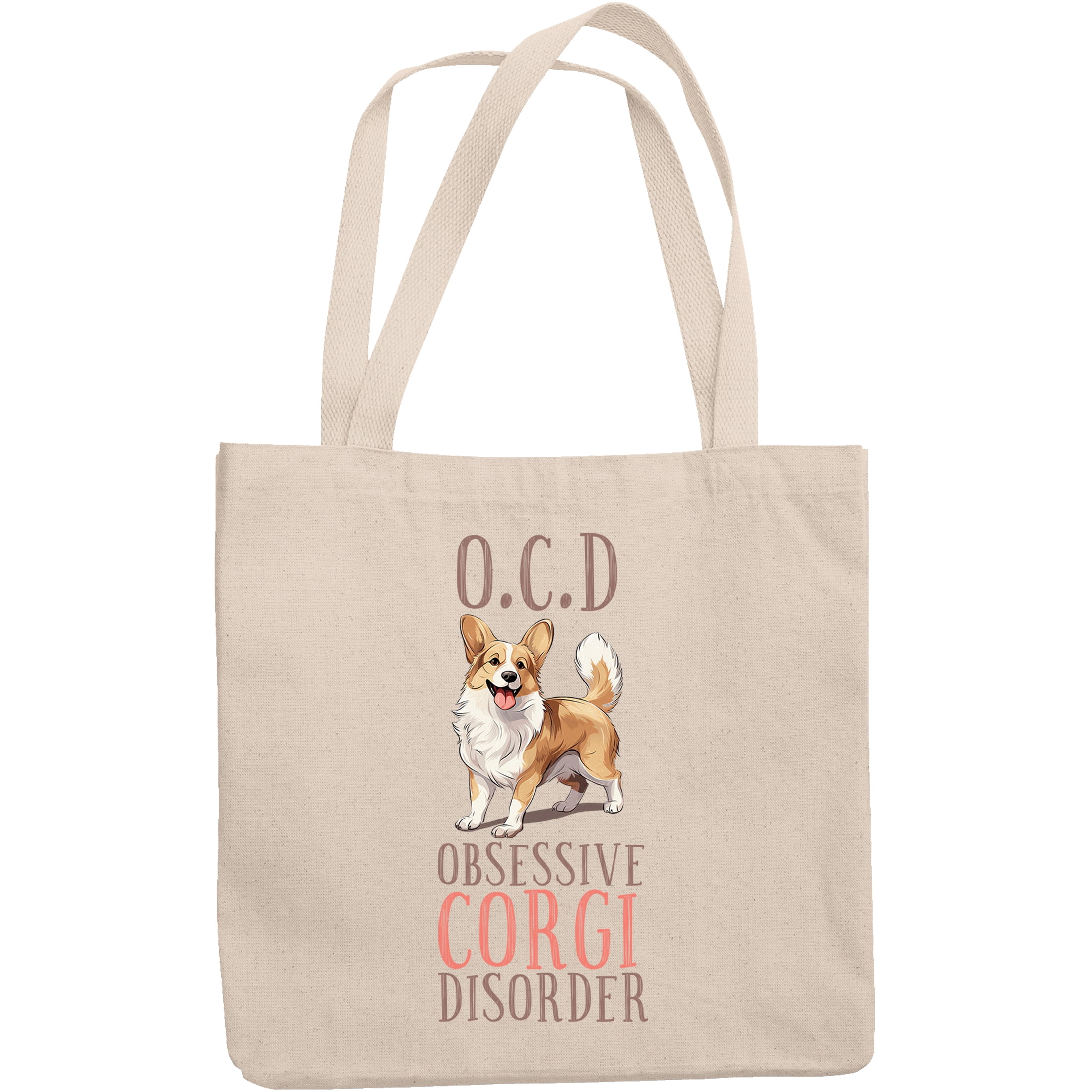Obsessive Corgi Disorder with Dog Art Merch Gift, 12oz Canvas Tote Bag ...