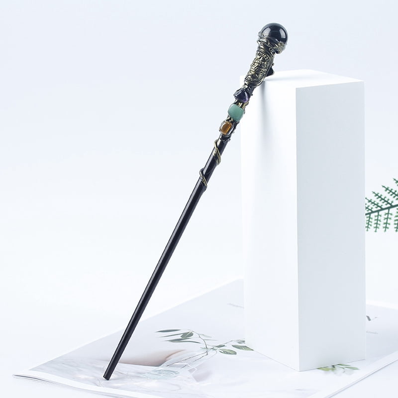 Obsidian 2 pc Natural Obsidian Magic Wand Cosplay Magic Wand with Wood ...