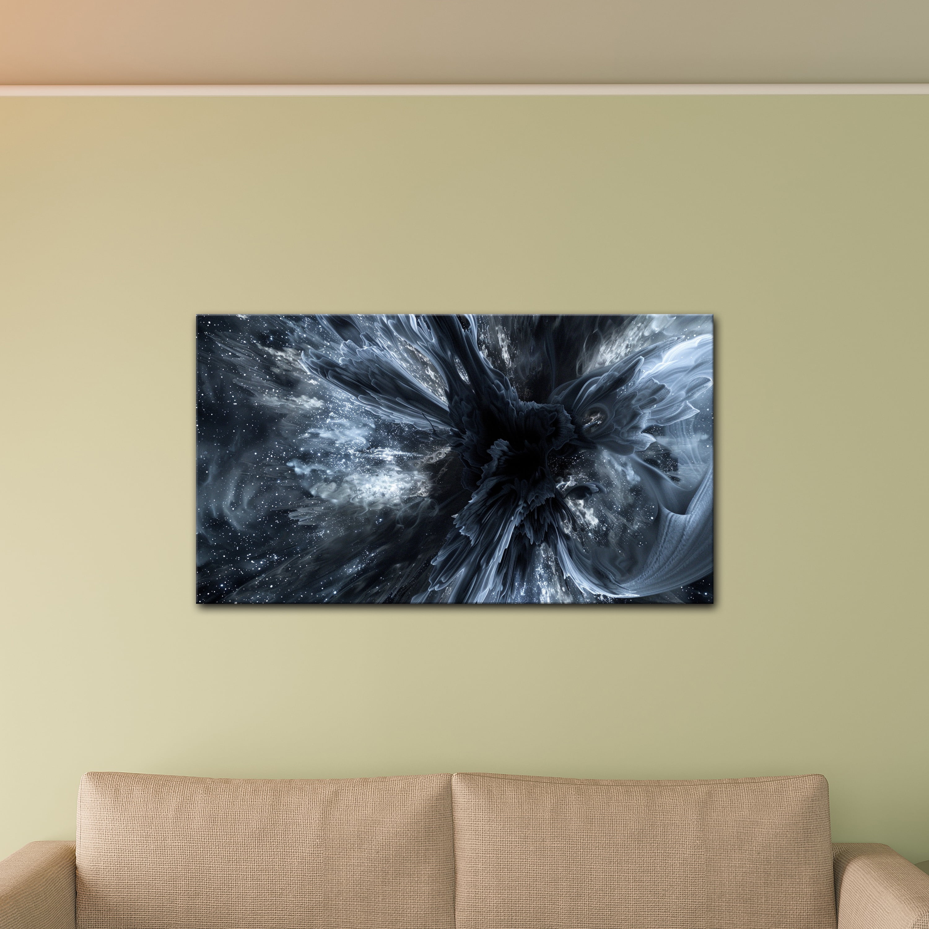 Obsidian Energy- Starry Night-like Black Abstract Art (16"x24" customizable) by Genie's Poems ...