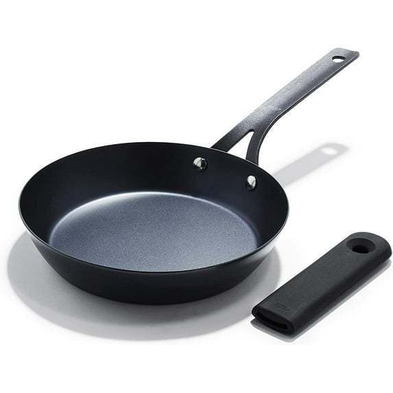 Obsidian Pre-Seasoned Carbon Steel, 8" Frying Pan Skillet with ...