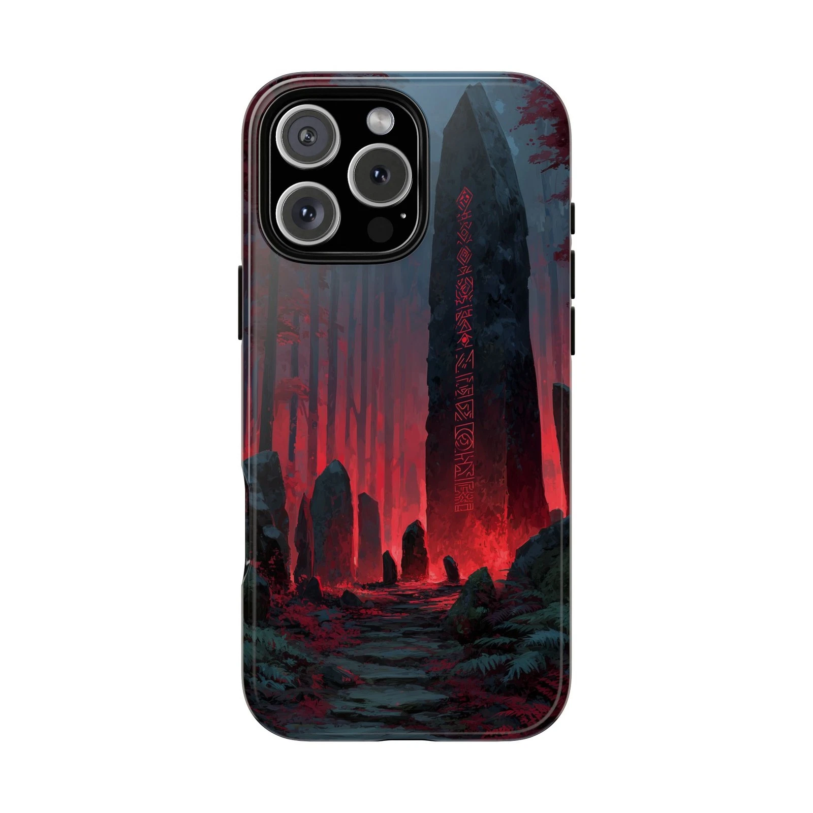 Obsidian Red Monolith Ritual Fantasy Phone Case for iPhone 11 to 17 ...