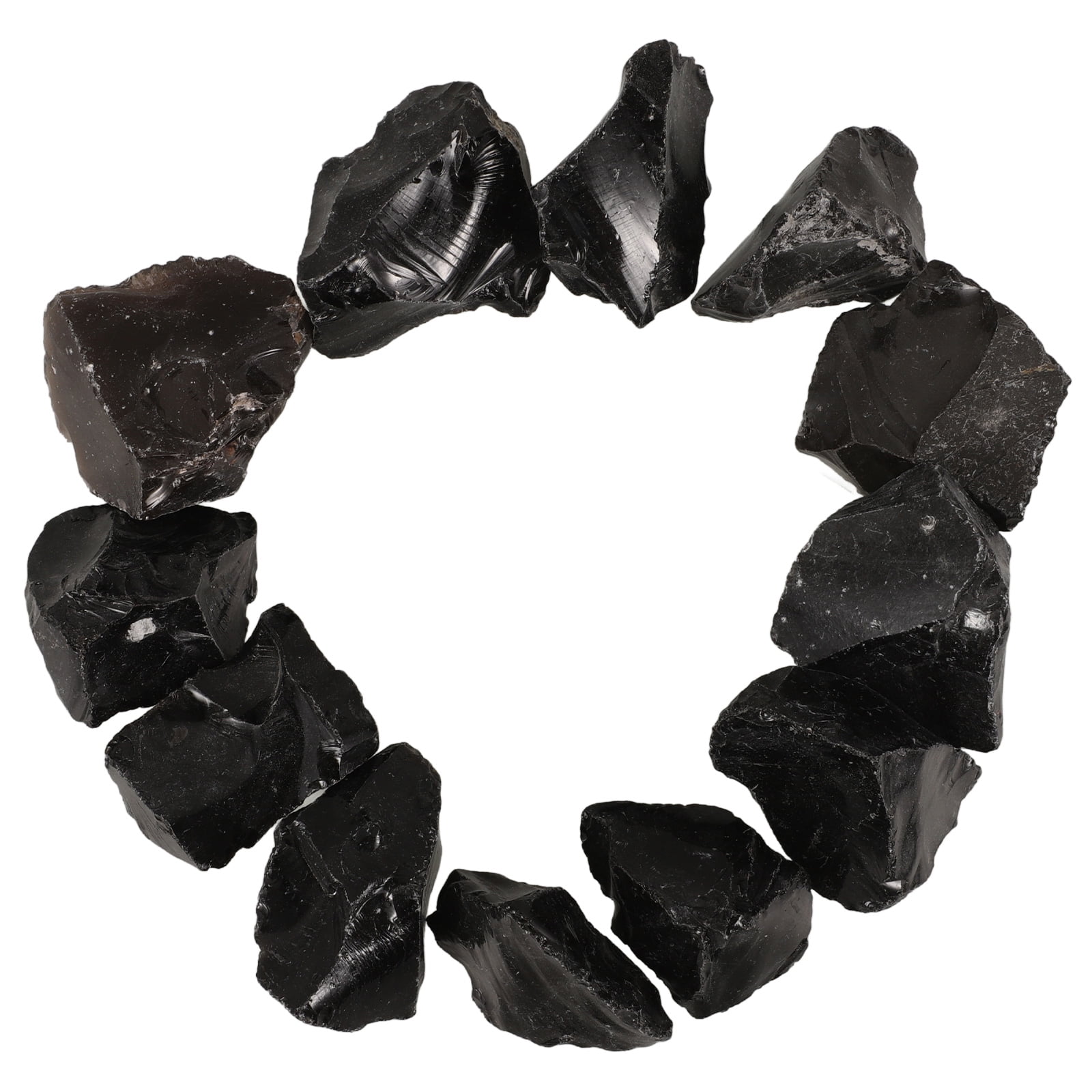 OUNONA Black Obsidian Stones for Craft DIY Use Natural Stone Decoration ...