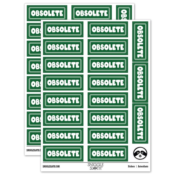 Obsolete Bold Discontinued Old Inventory Sticker Set - Dark Green ...