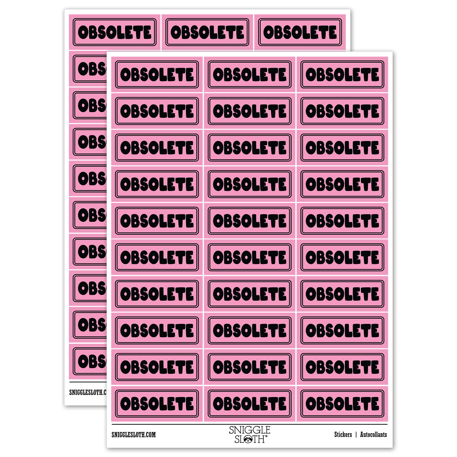 Obsolete Bold Discontinued Old Inventory Sticker Set - Light Pink ...