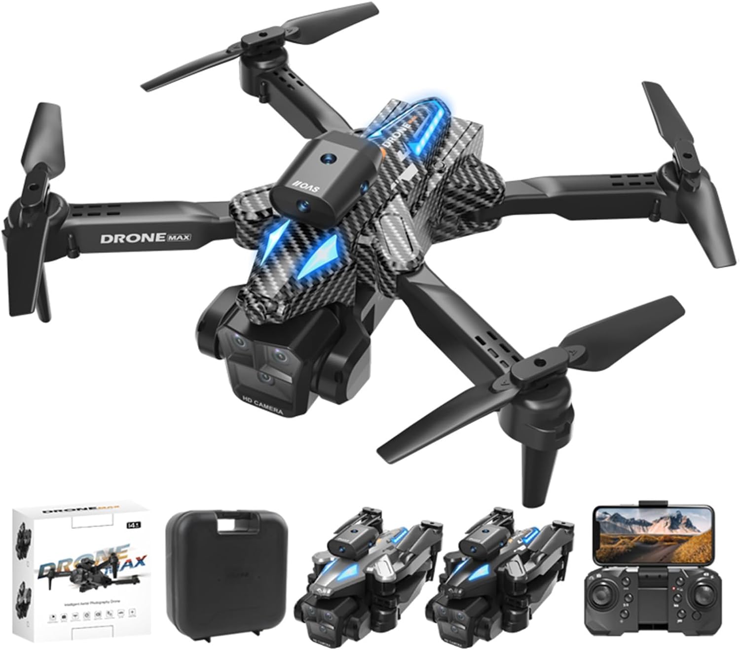 Obstacle Avoidance Remote Control Drone Foldable 4k High Definition