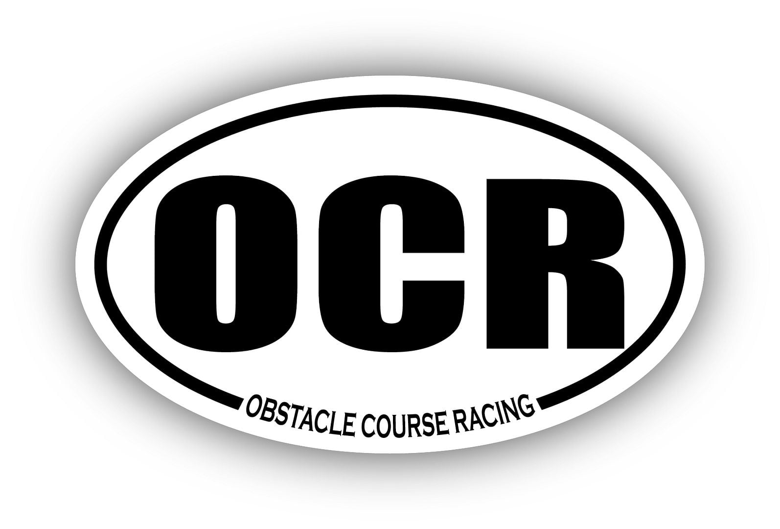 Obstacle Course Racing OCR Oval Bumper Sticker 3M Vinyl Decal 3 in x 5 ...