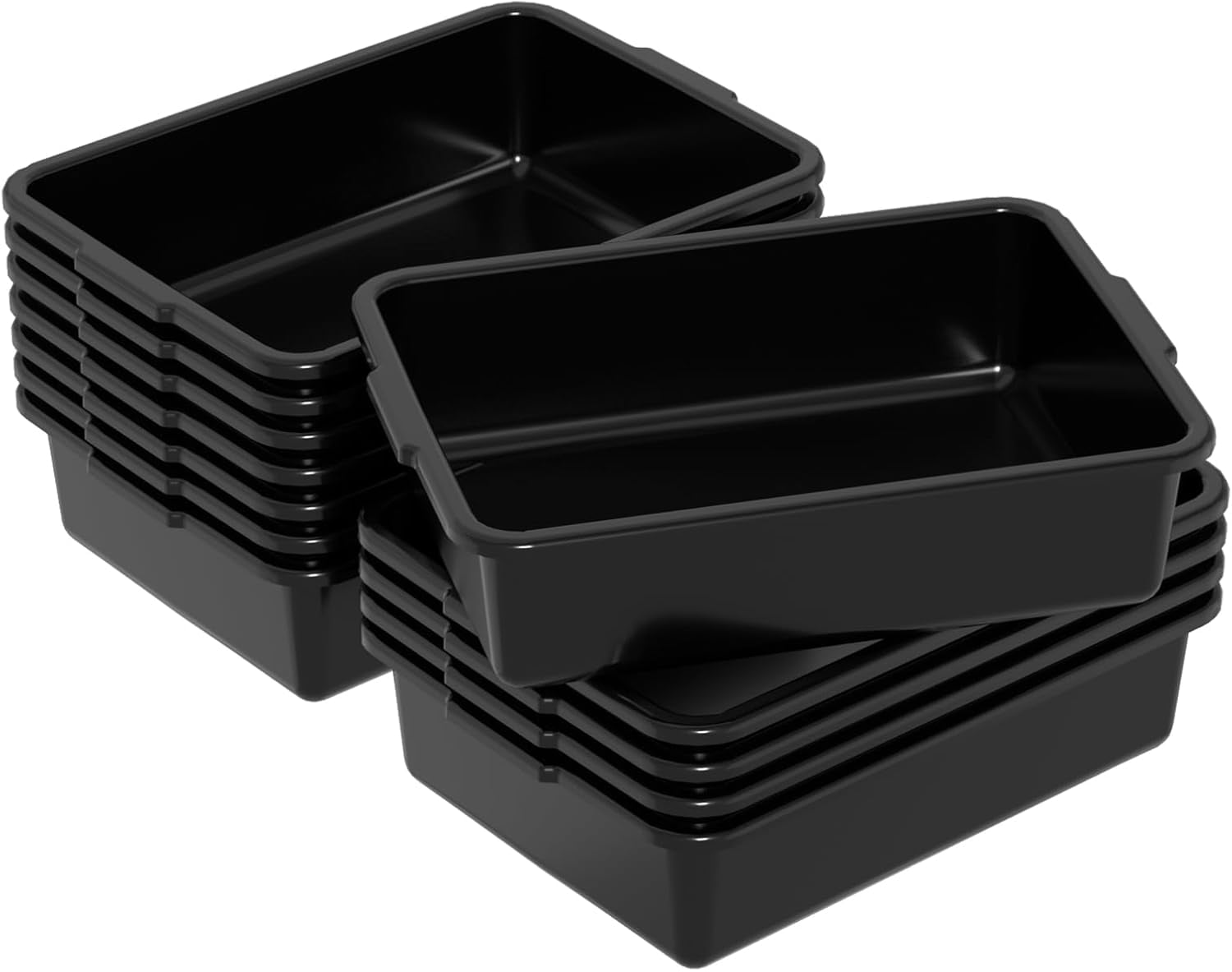 Obstnny 12-Pack 13 L Food Serving Bus Tub, Plastic Wash Basins Dish ...