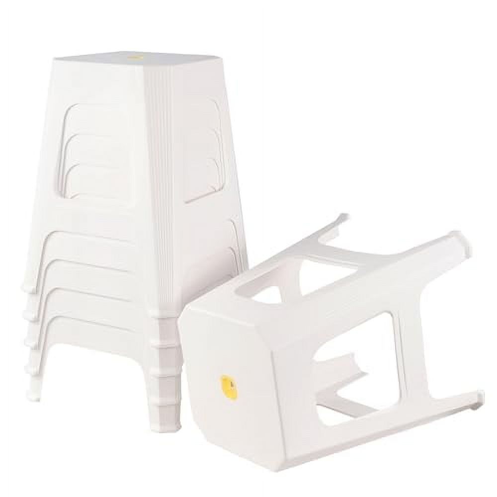 Obstnny 18.7 Inches Tall Plastic Stools for Seating, White Dinning ...