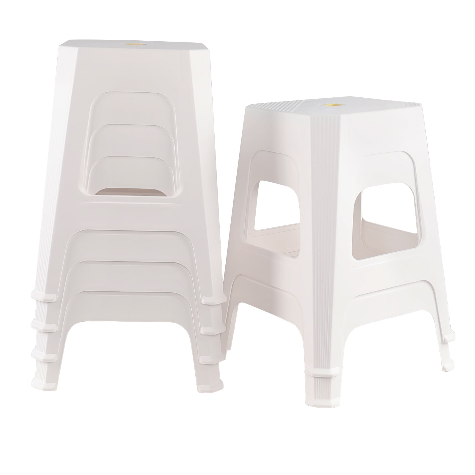 Obstnny 18.7 Inches Tall Plastic Stools for Seating, White Dinning ...