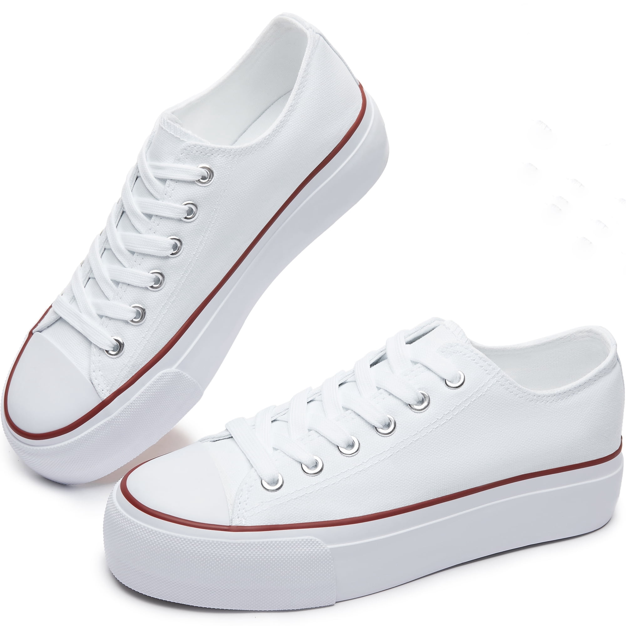 Obtaom Platform Fashion Women’s Low Top Canvas Sneakers,Comfortable ...