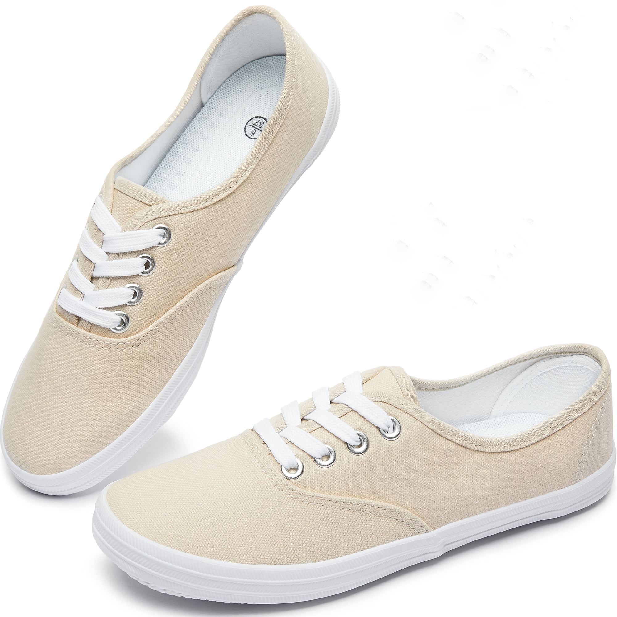 Obtaom Women’s Canvas Sneakers Fashion Lace Up Canvas Shoes,Low Top ...