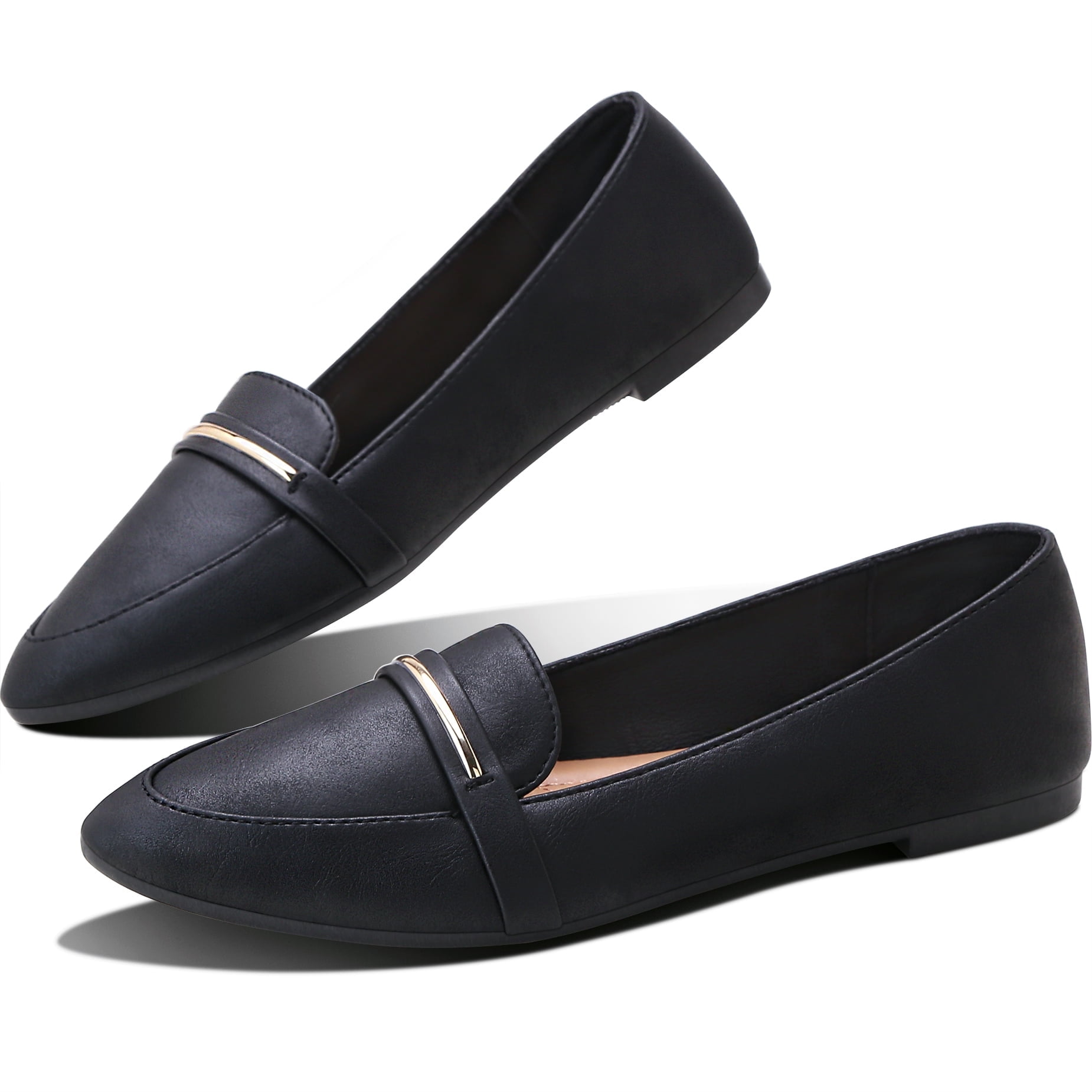 Obtaom Women's Pointy Toe Loafer, Comfortable Ballet Flat, Elegant Work ...