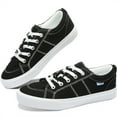 Obtaom Womens Canvas Fashion Sneakers,Low Top Lace-Up Womens Casual ...