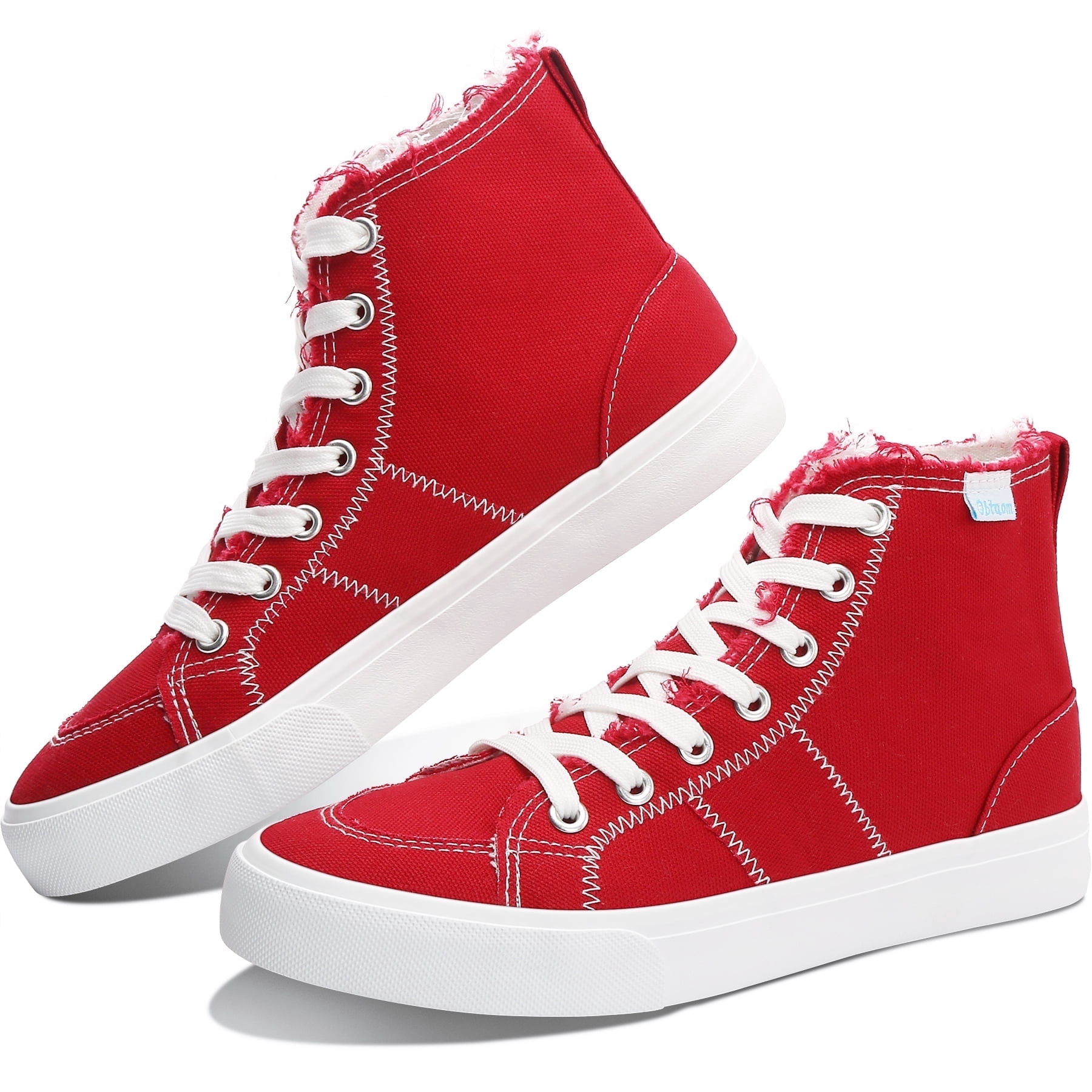 Obtaom Womens High Top Canvas Sneakers Play Mid Fashion Sneaker Casual ...