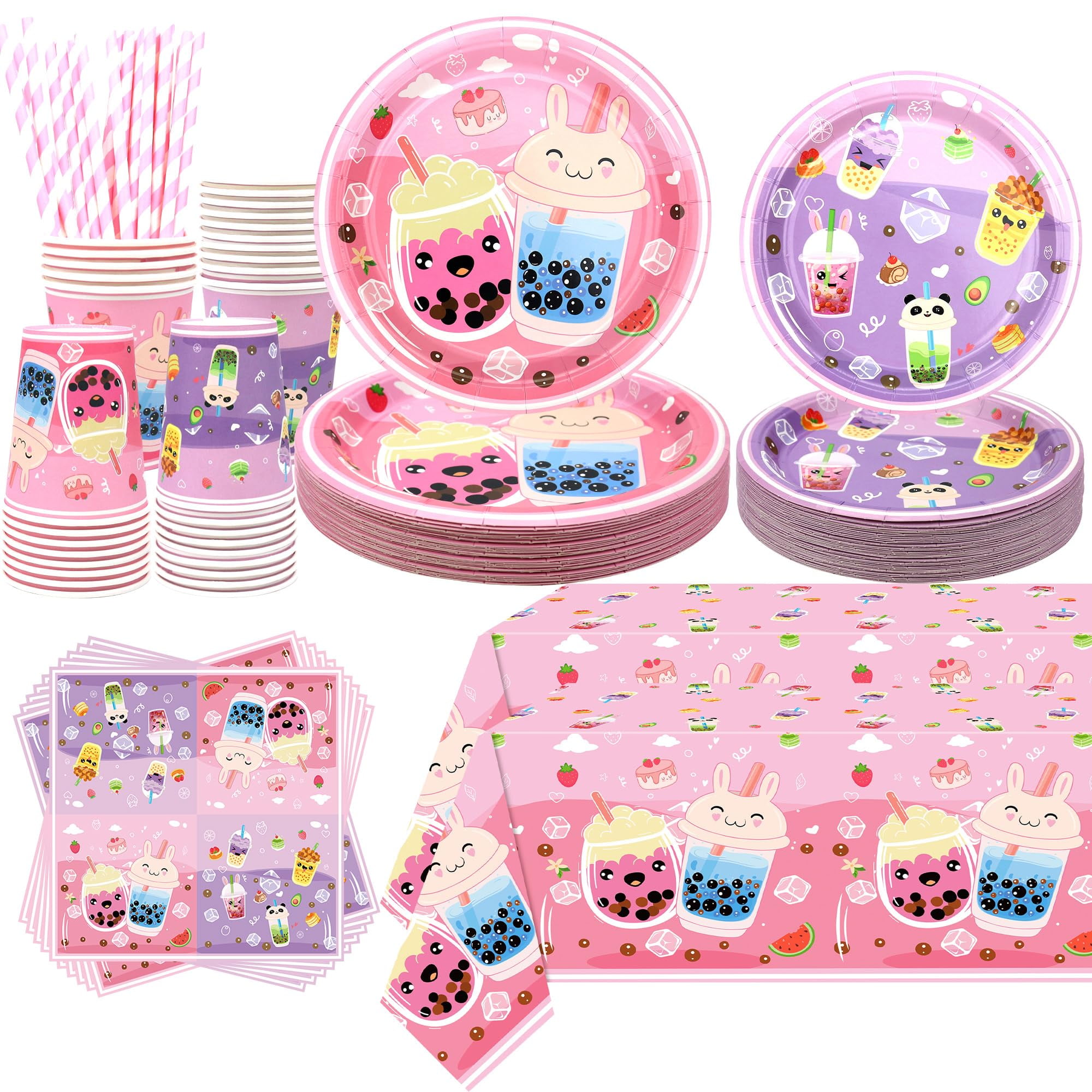 Obussgar Bubble Tea Party Decorations, Milk tea Party Supplies Includes ...