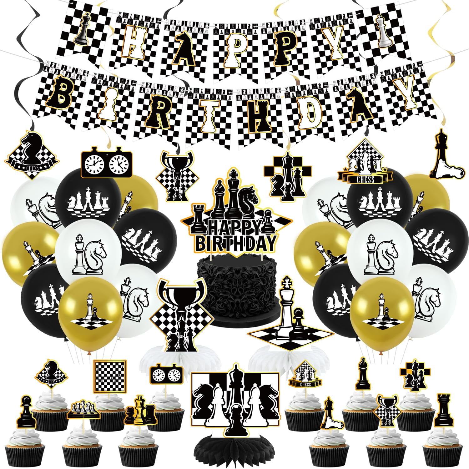Obussgar Chess Birthday Party Decorations - RST1 Chess Party Supplies ...