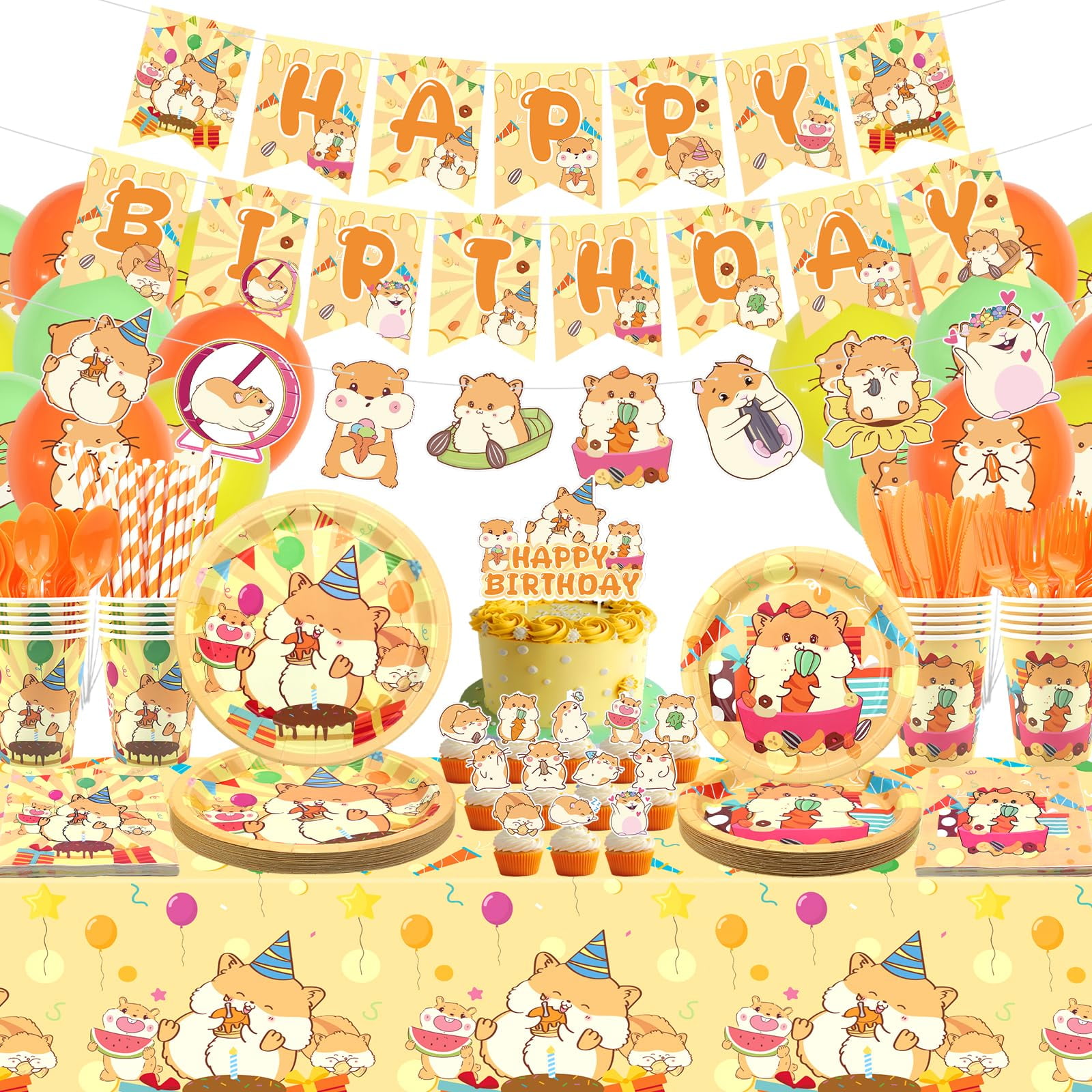 Obussgar Hamster Birthday Party MMF7 Decorations - Hamster Party ...
