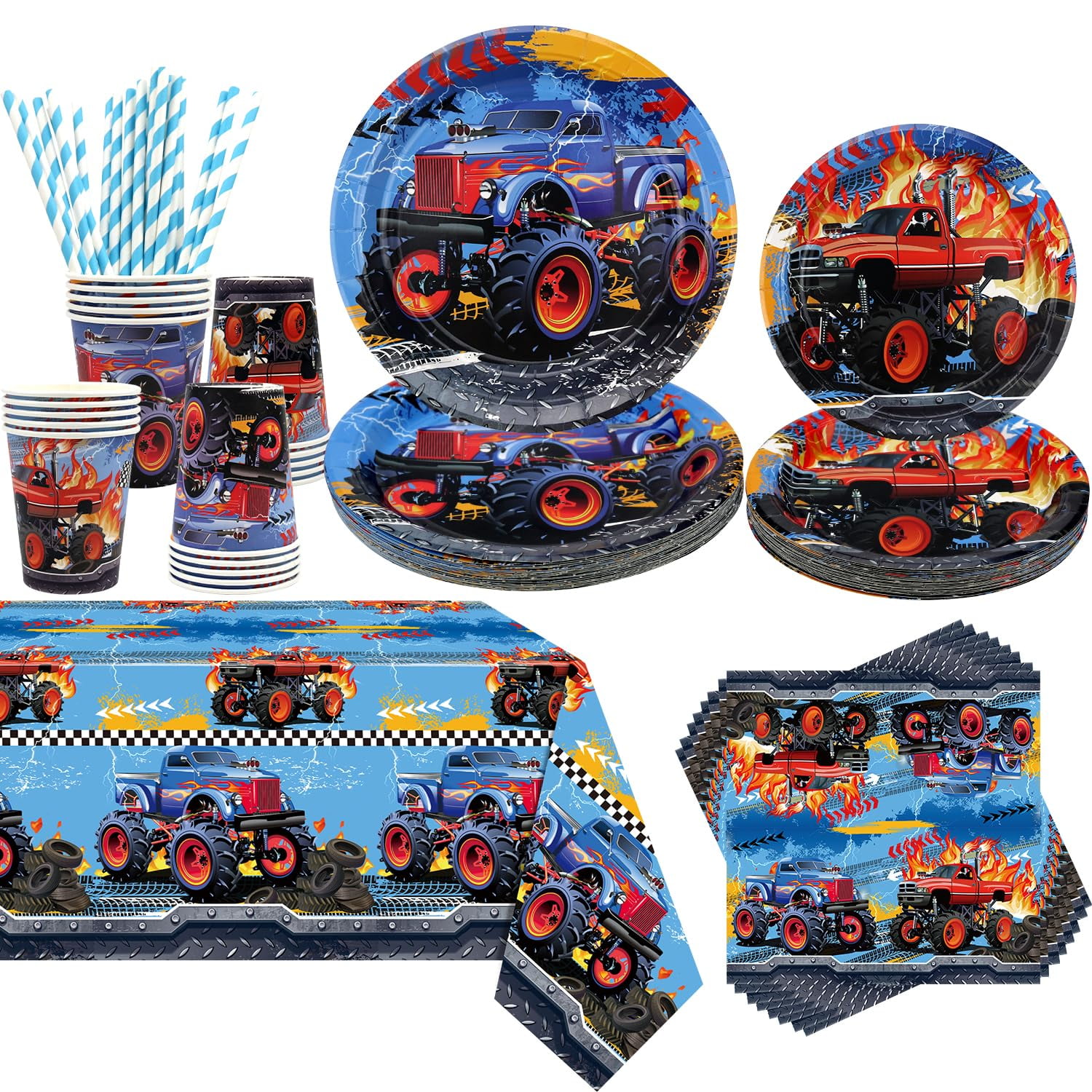 Obussgar Monster Trucks Birthday SSF20 Decorations - Monster Trucks ...