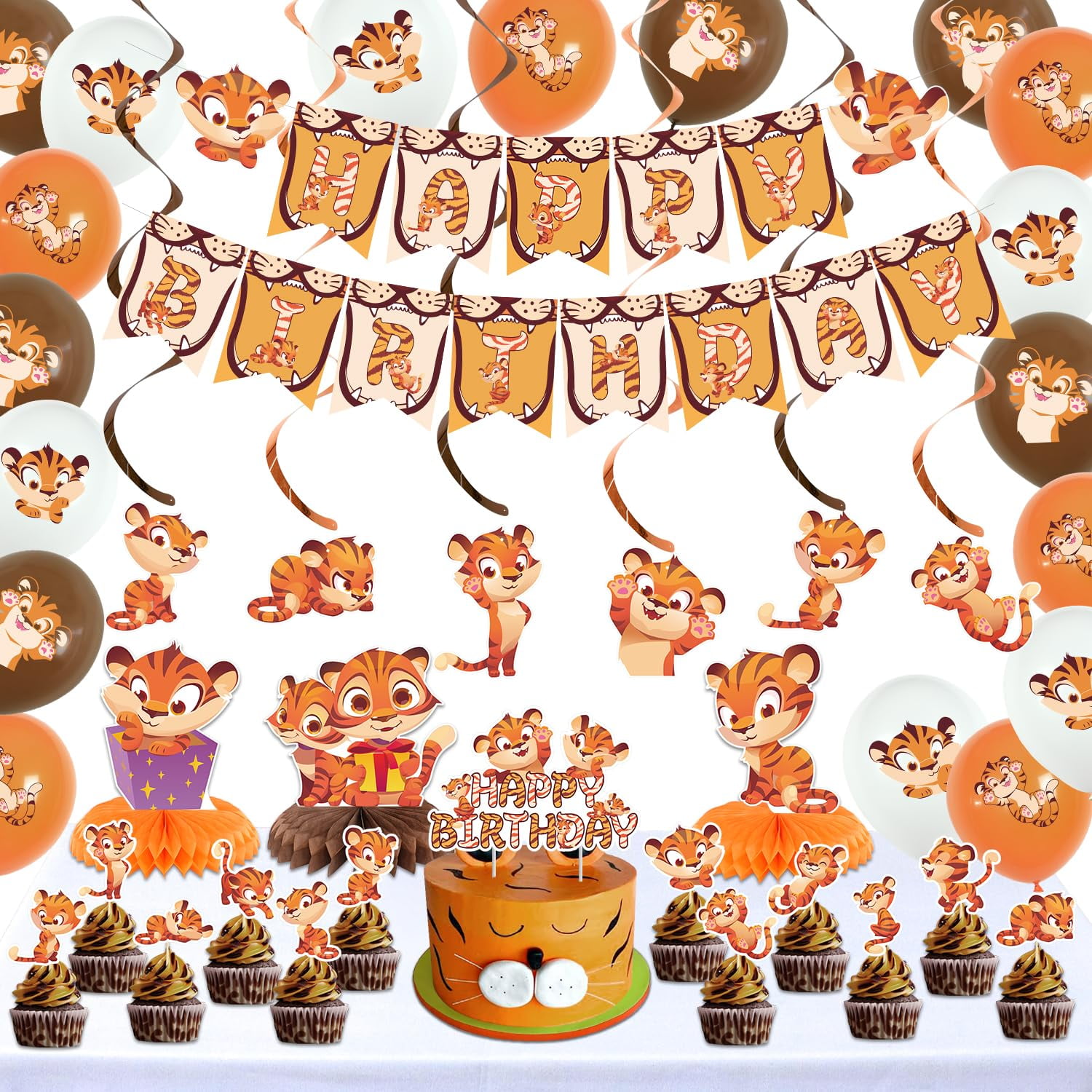 Obussgar Tiger Birthday Party KEF16 Decorations - Tiger Party Supplies ...
