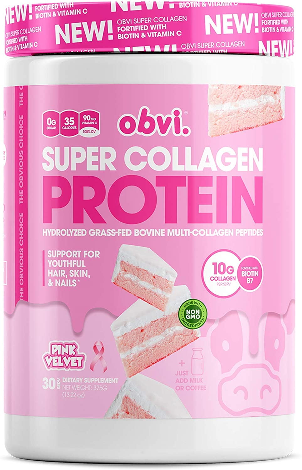 Obvi Collagen Peptides, Hydrolyzed Grass-Fed Bovine, Keto, Gluten Free ...